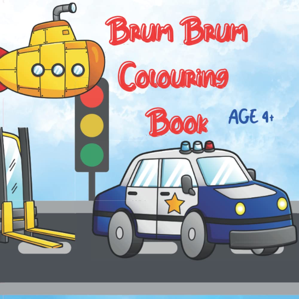 Buy Brum Brum Colouring Book For Ages 4+: Cars, Trucks, And Race Cars ...