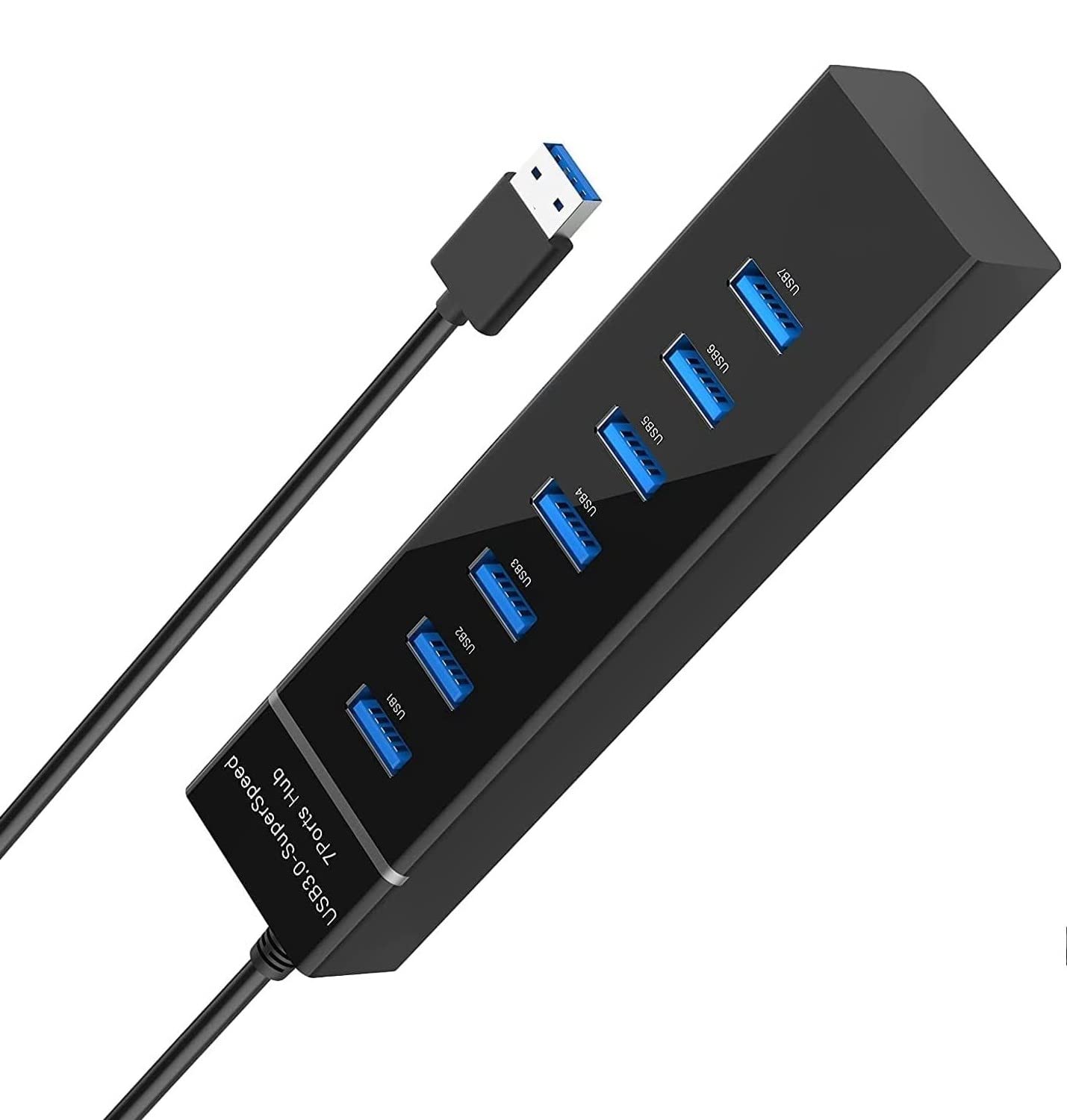 AdzMozi® 7 Ports USB 3.0 Hub with Individual Power Switches and LED ...