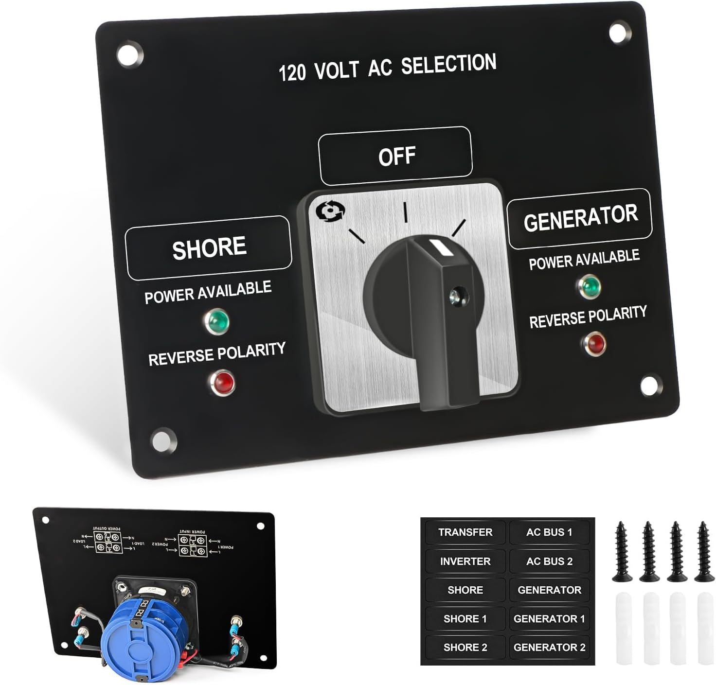 Amazon.com: Blue Sea Systems 8367 AC Rotary Switch Panel 30 Ampere 2 ...