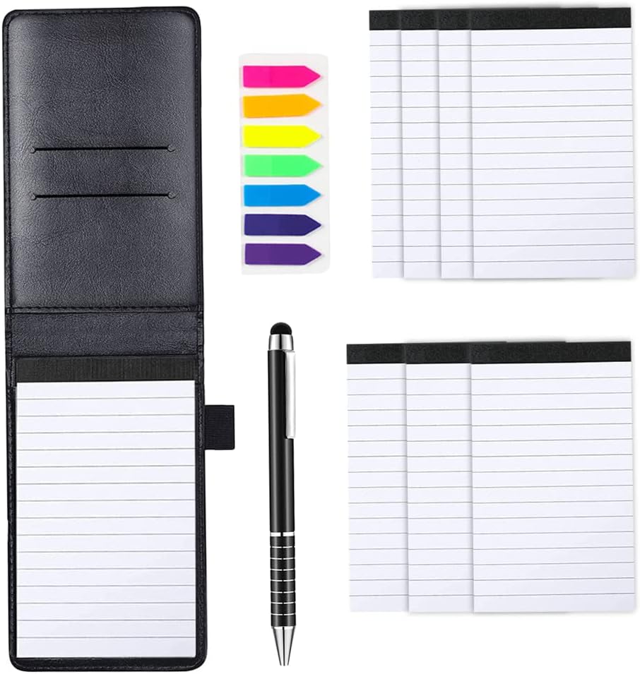 10 Pcs Mini Pocket Notepad Holder Set, Small Leather Pocket Notebook ...
