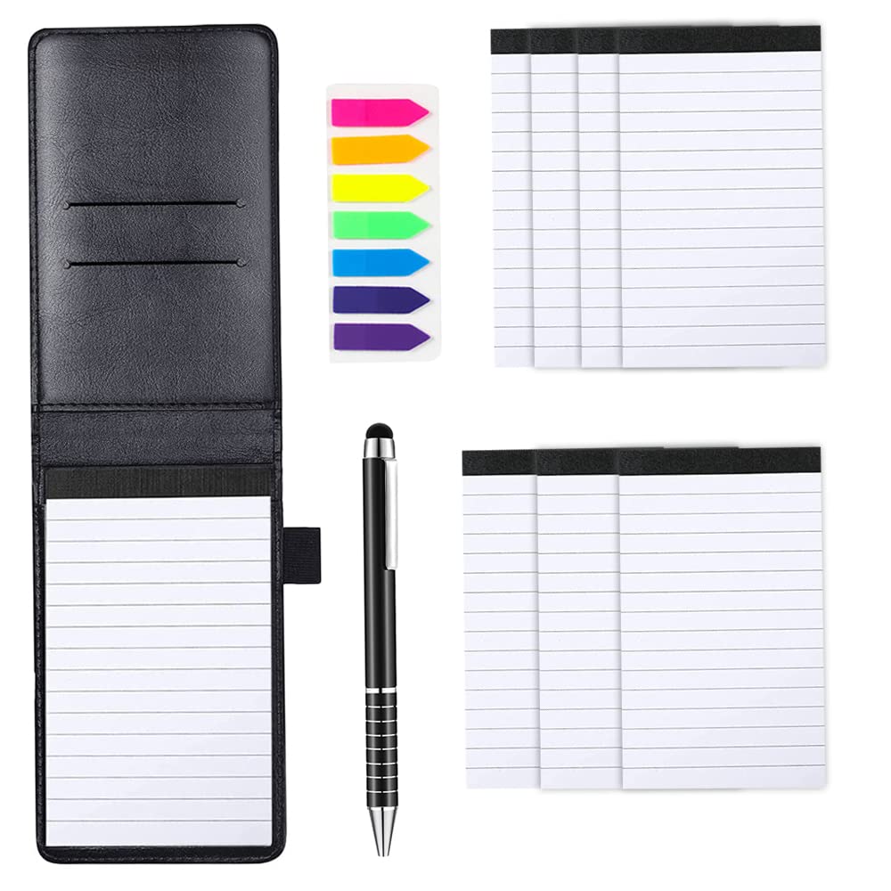 10 Pcs Mini Pocket Notepad Holder Set, Small Leather Pocket Notebook ...