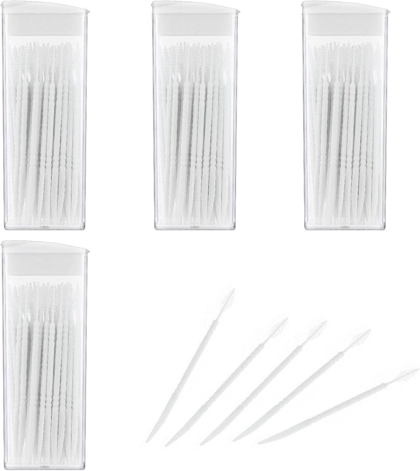 WLLHYF 200Pcs Double Head 50pcs/Box Plastic Toothpick Double-Head ...