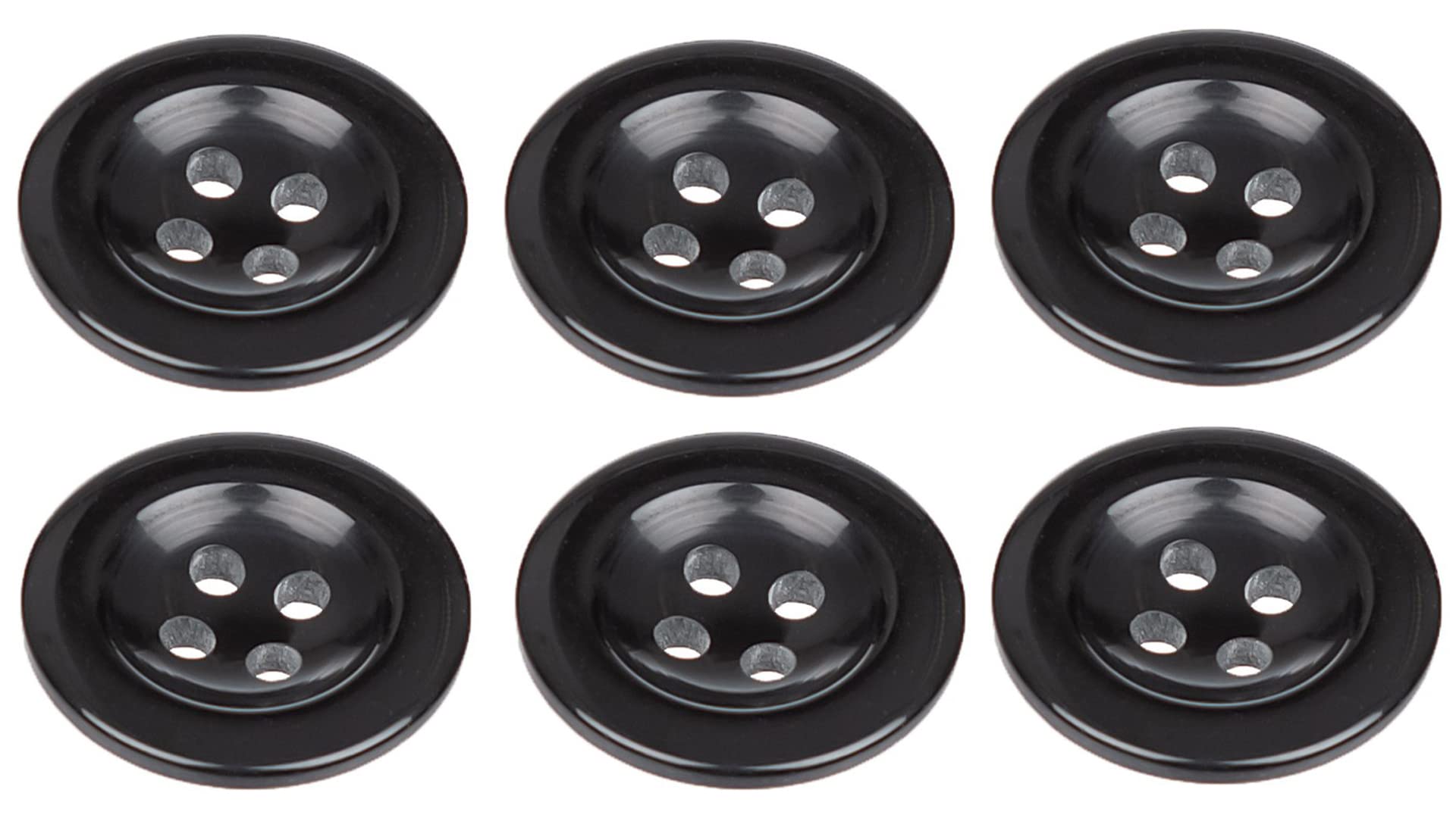 Pack of 6 Black Sew on 18mm Buttons for Braces Trousers 28L : Amazon.co ...