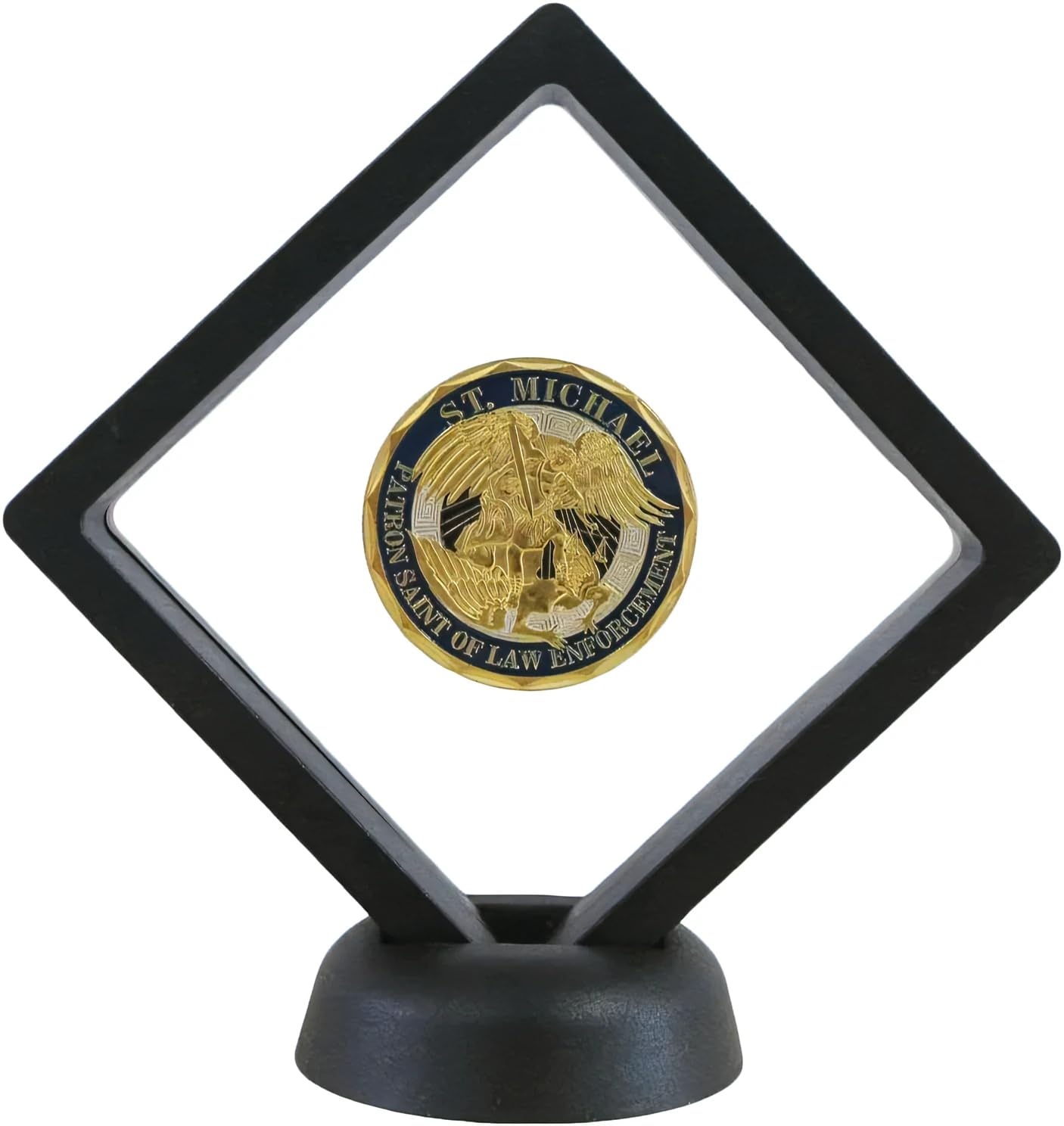 Coin Display Case 3D Floating Challenge - Black Frame For Medals ...