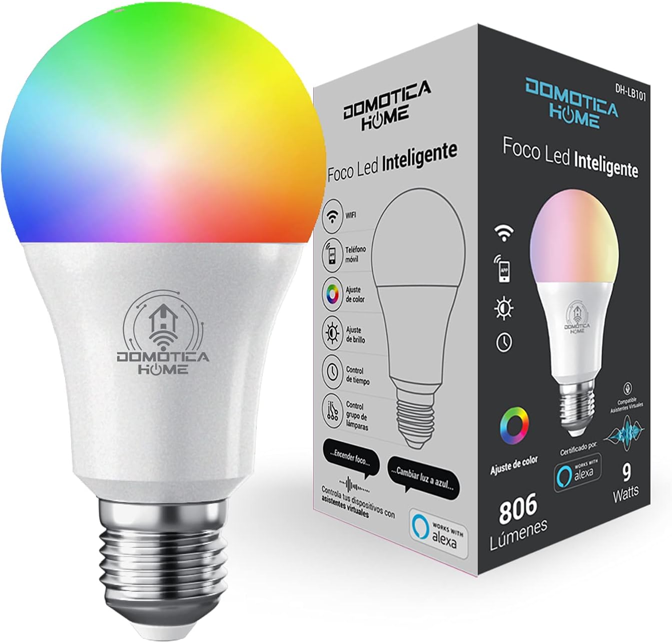 Focos Inteligentes Led Wi-Fi, Multicolor + Luz Blanca Fría y Cálida 806 ...