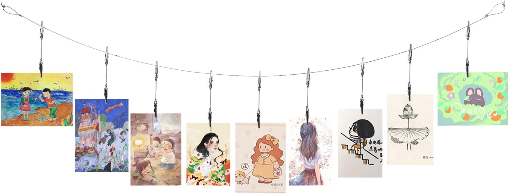 Amazon.com: Multi-Purpose Steel Wall Hanging Photo Display Cable Wire ...