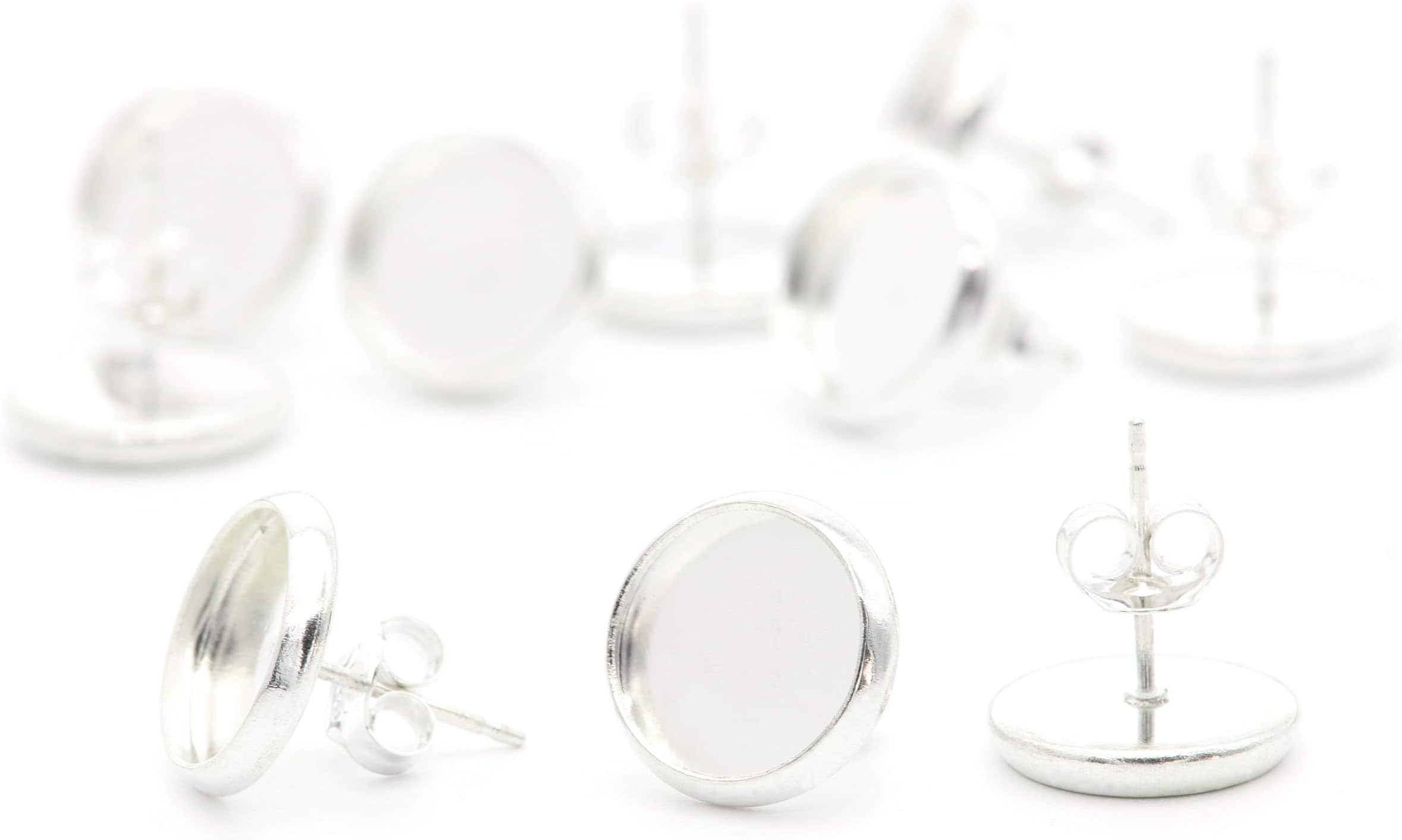 TOAOB 50 Stück Ohrring Rohlinge Ohrstecker mit Fassung Rohlinge für ...