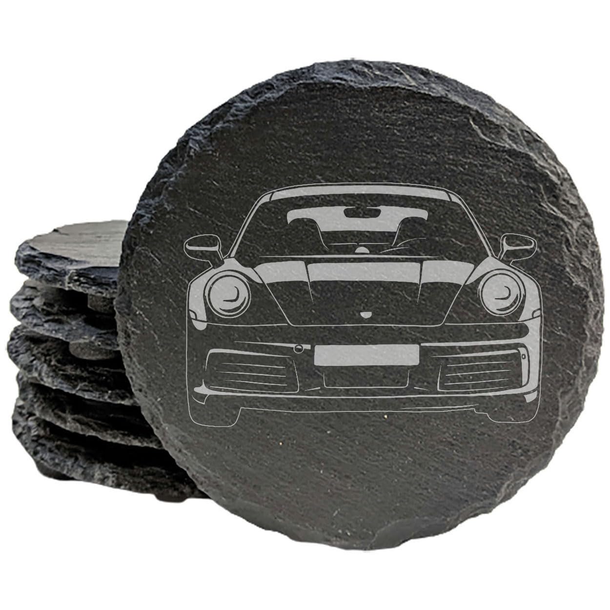 Amazon.com: Premium Slate Coasters Set with Laser-Etched Porsche 911 ...