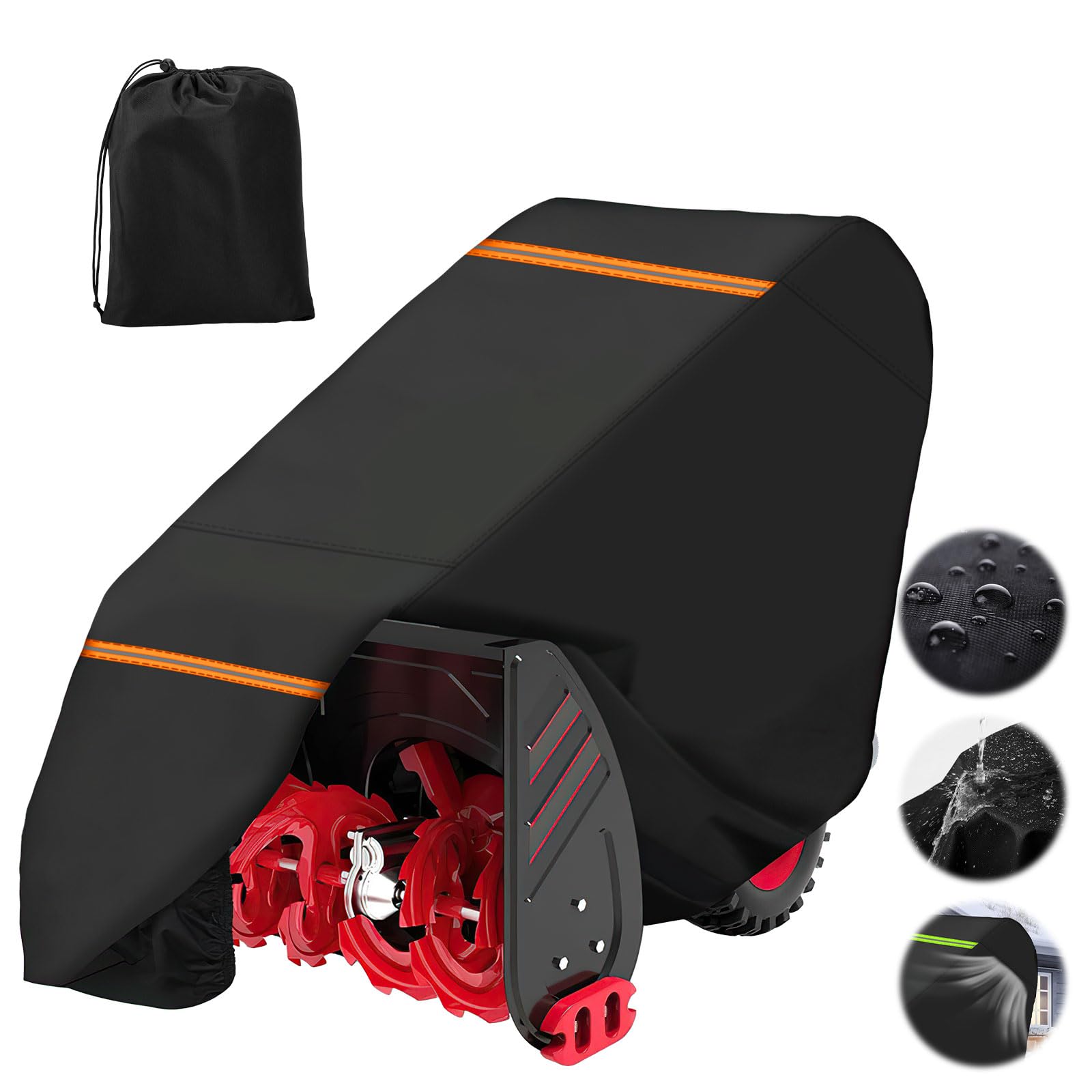 Lilistar Outdoor 600D Snow Blower Cover, PVC Coating Snowblower Covers ...