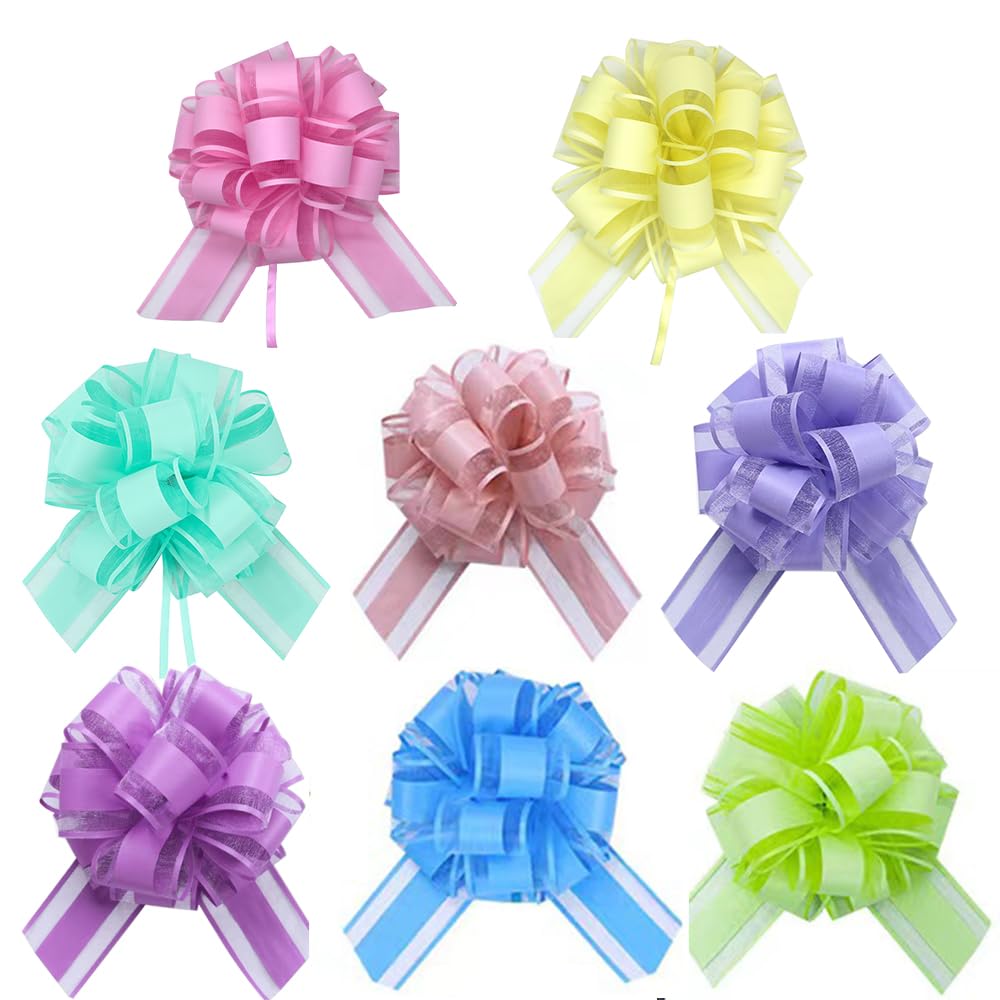 Amazon.com: 8 Piece Large Gift Bow,Multi Colour Drawstring Bow for Gift ...