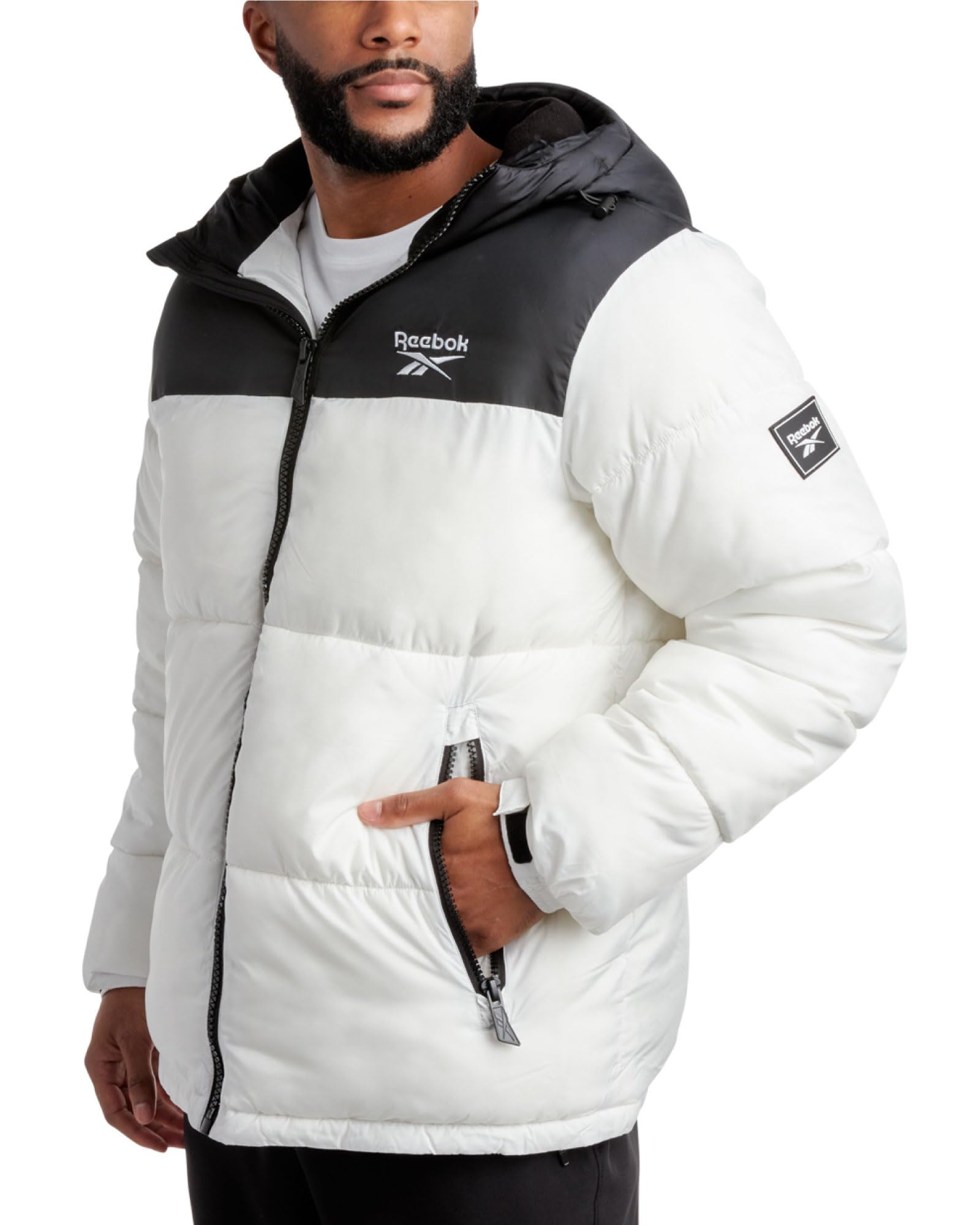 Reebok Men's Puffer Jacket - Heavyweight Quilted Puffer Coat with Wide ...