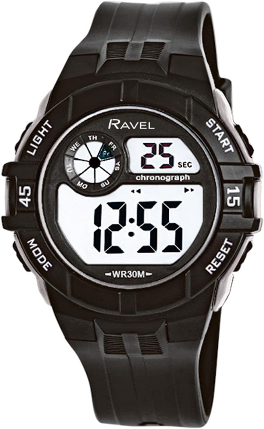 Ravel - Mens Round 3ATM Digital Quartz Watch with Light - RDG.14.14 ...
