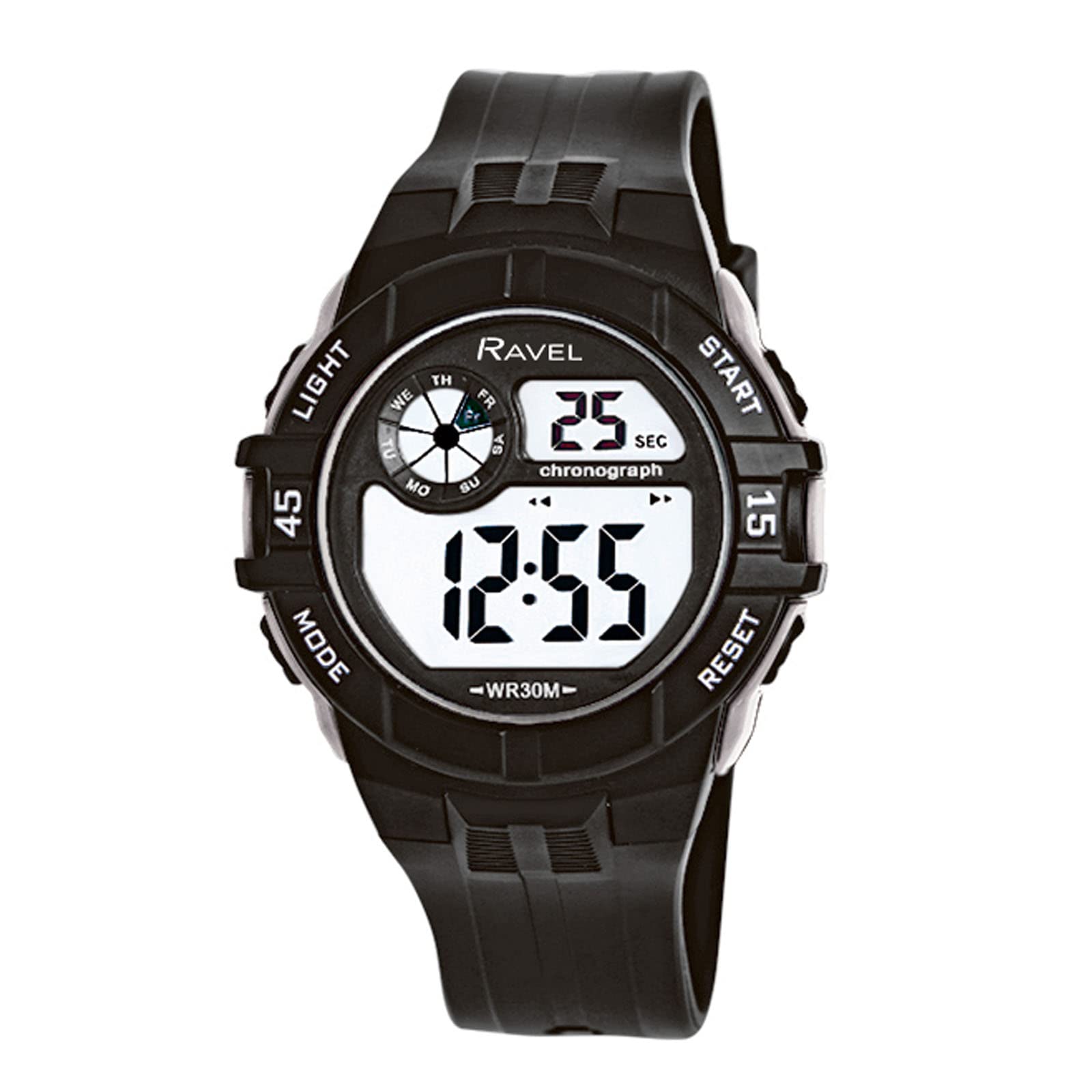 Ravel - Mens Round 3ATM Digital Quartz Watch with Light - RDG.14.14 ...