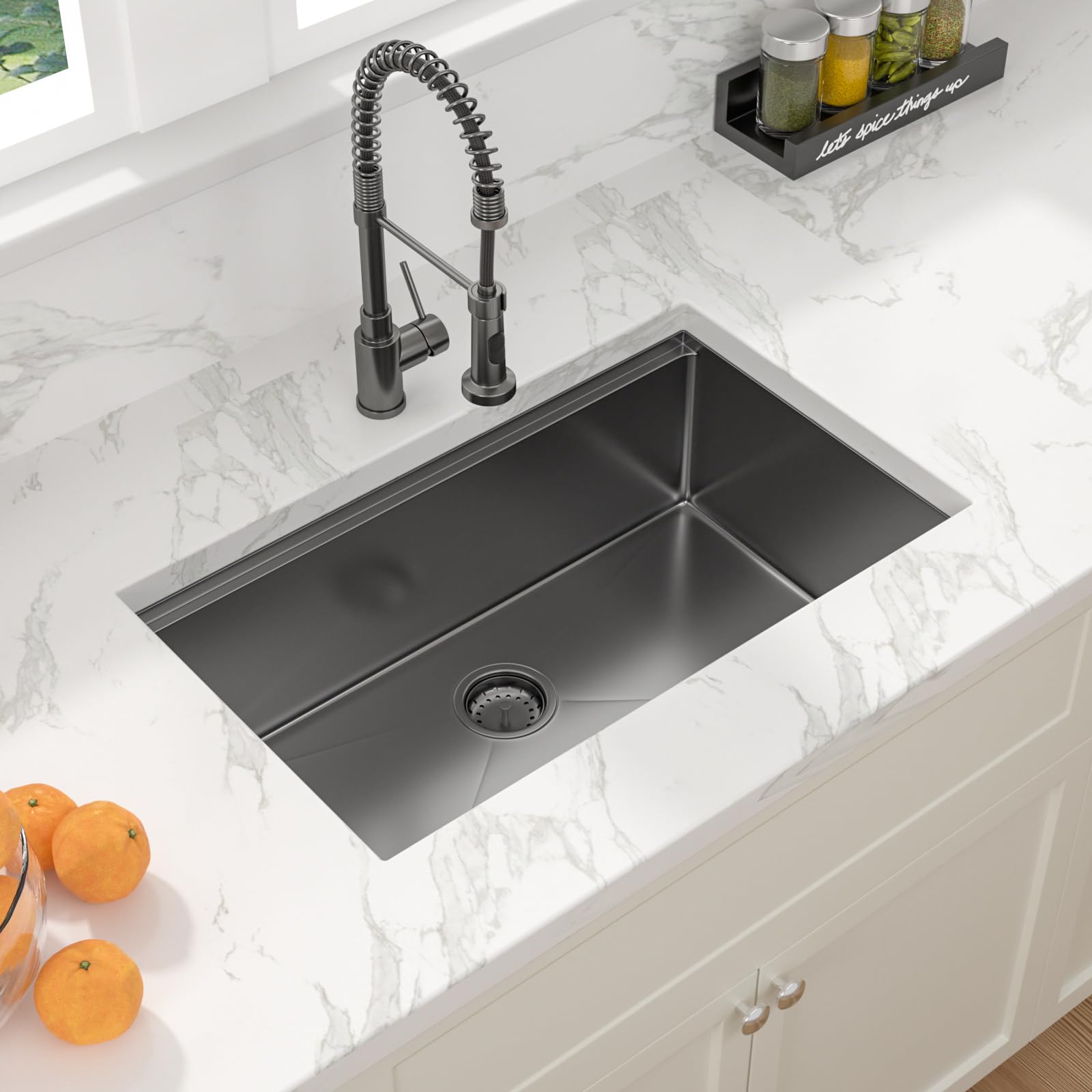 Snapklik.com : 32 Undermount Sink Black Stainless - 32 X19 Kitchen Sink ...