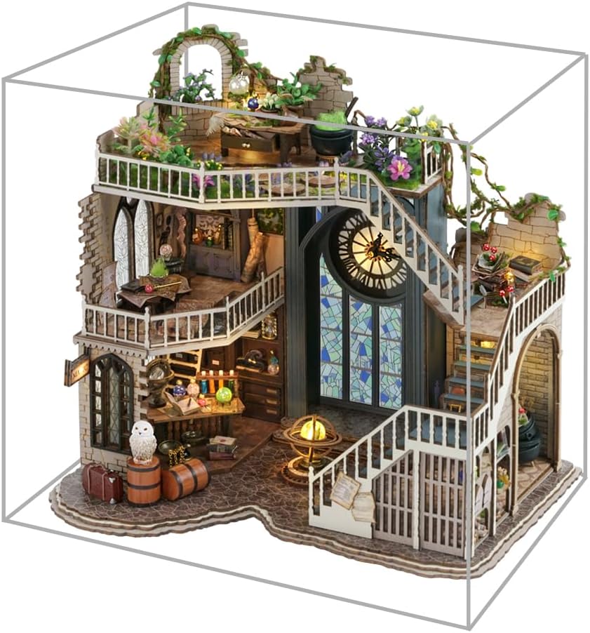 Amazon.com: DIY Miniature Dollhouse Kit with Dust Cover,Retro Magic ...