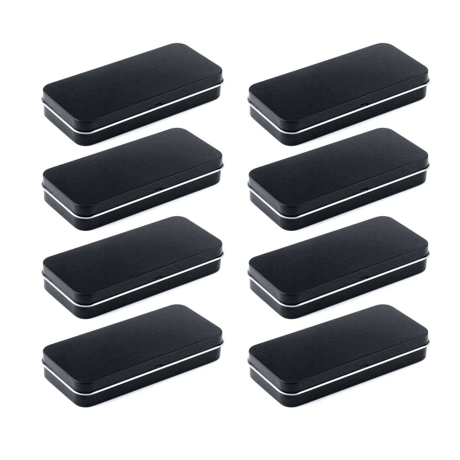 Amazon.com: Tighall -8PCS- Rectangular Empty Hinged Tin Box with Lid ...