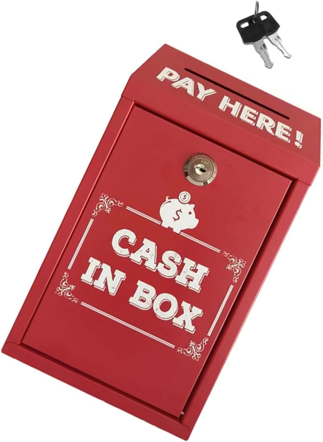 Metal Lock Cash Box with Secure Storage Container for Home Office Metal ...