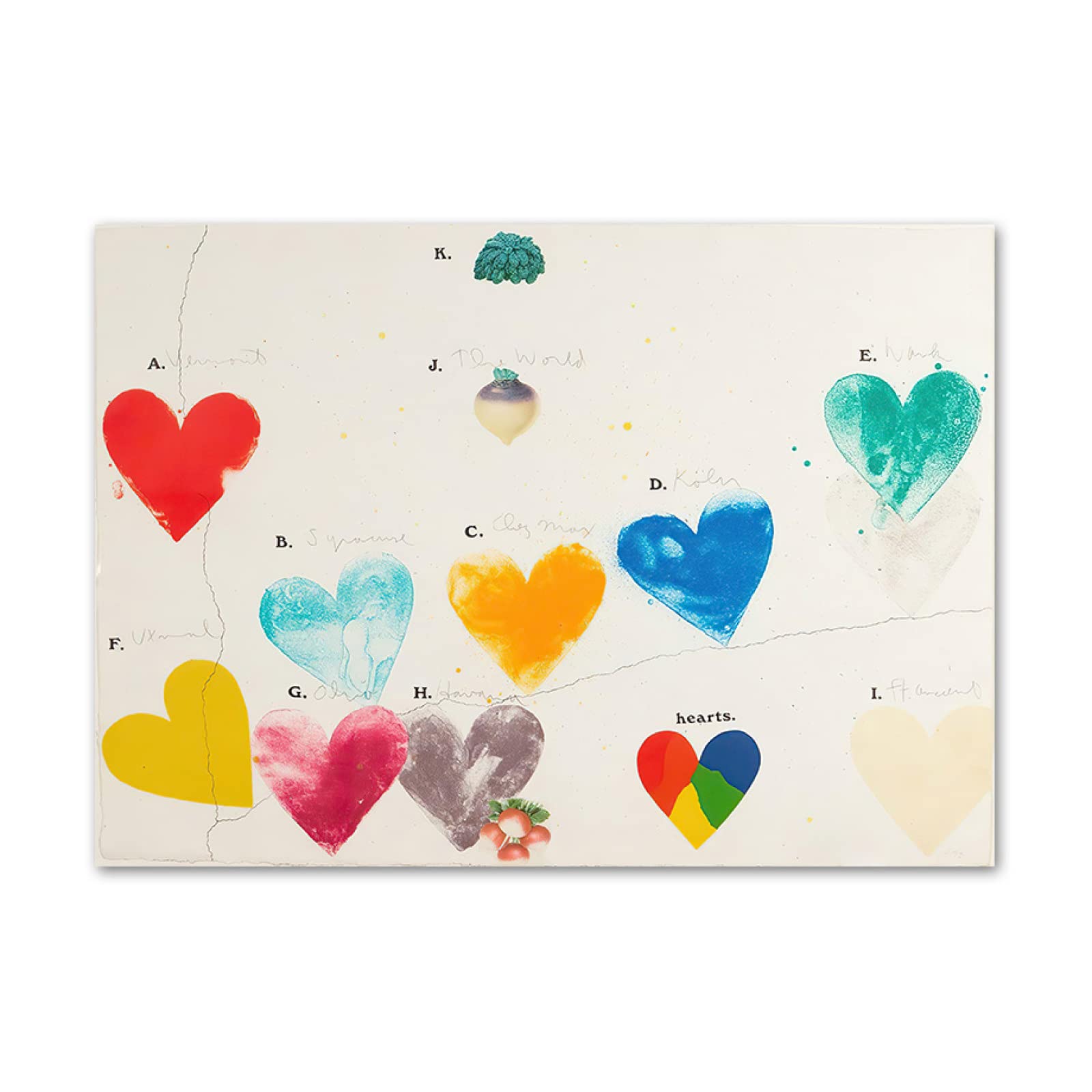 Jim Dine Hearts Poster