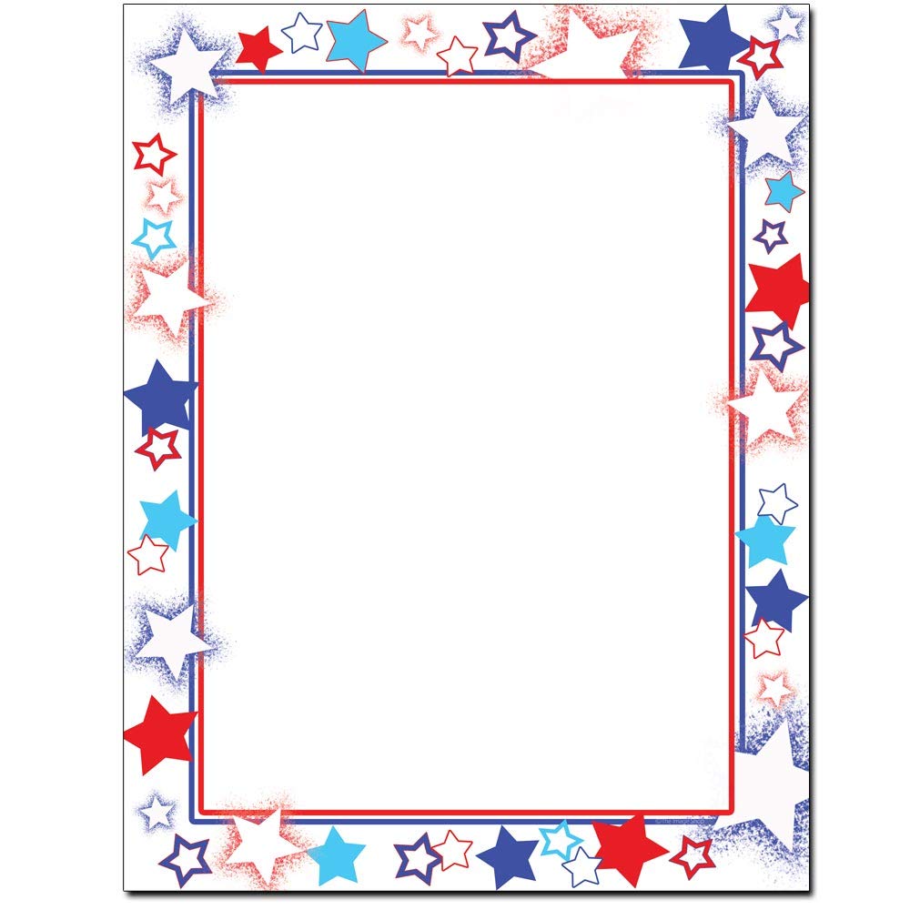 Amazon.com : Patriotic Stars Letterhead Laser & Inkjet Printer Paper ...