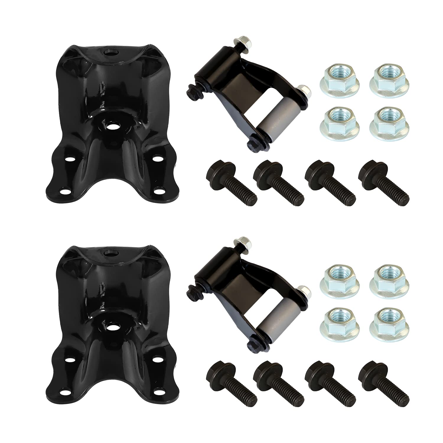 Amazon.com: B.ZSSY Rear Leaf Spring Shackle Hanger Bracket Kit ...