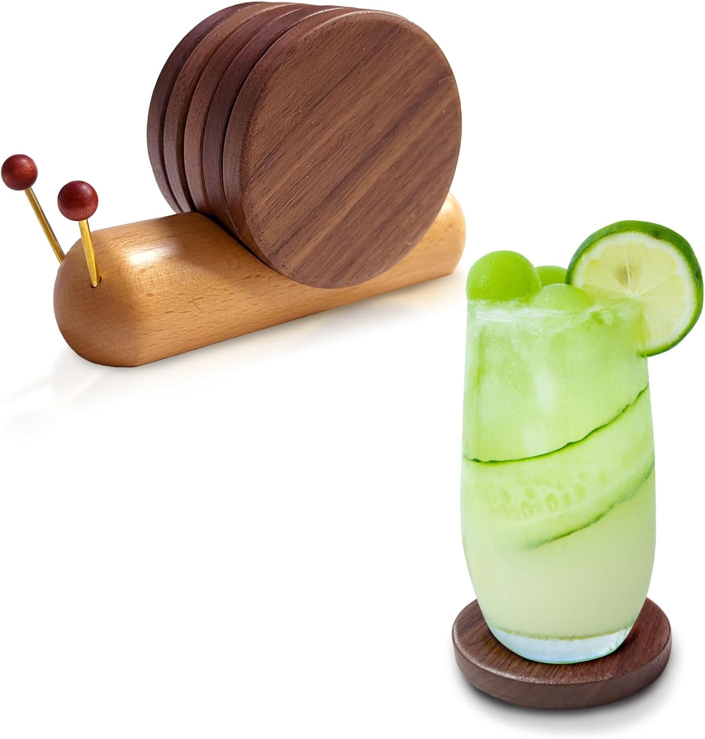 Amazon.com | Wooden Coasters for Drinks, Funny Coasters 5 Pcs Cute ...