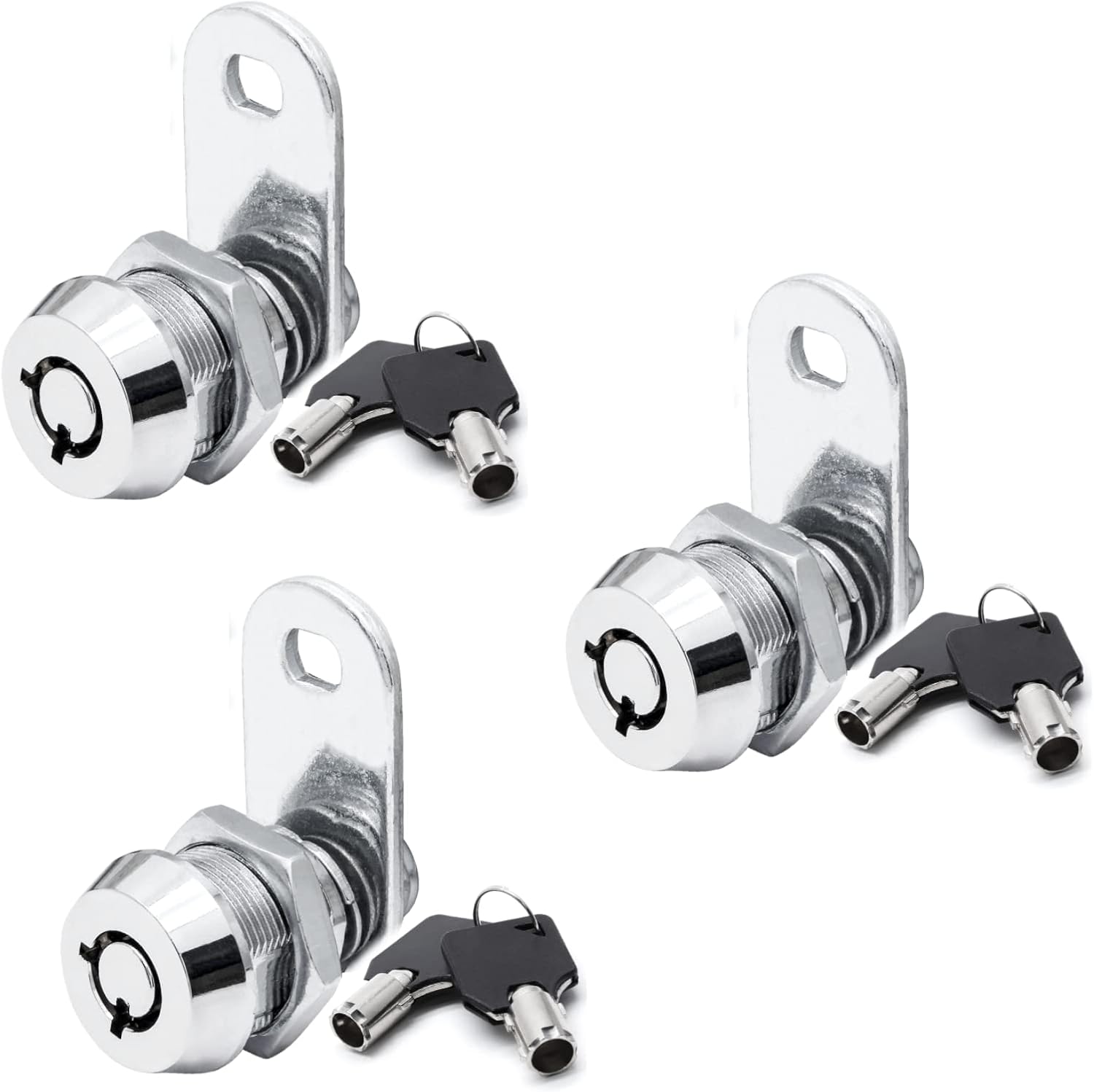 Litoexpe 3 Pack Cam Lock 5/8 Inch, Barrel Lock with Keys Tubular Lock ...