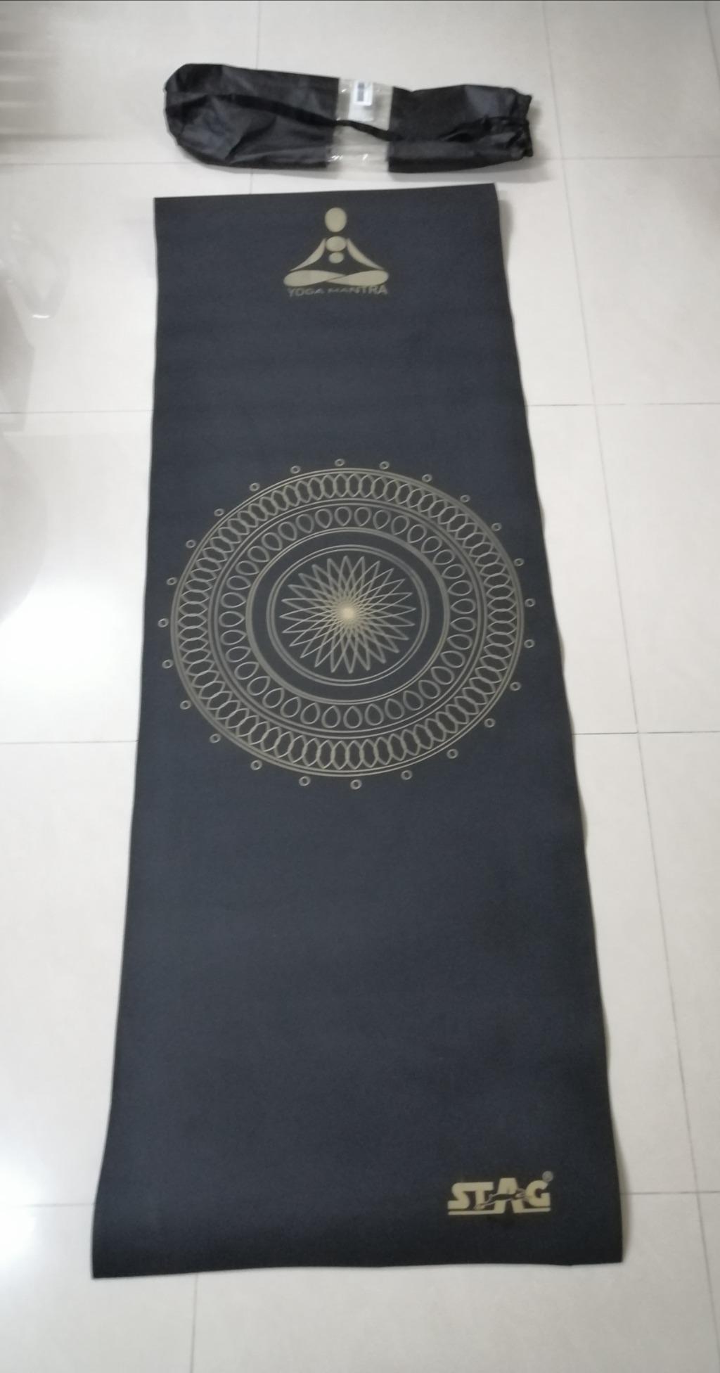 Stag Designer Yoga Mat, 4mm (Black/Gold) : Amazon.in: Sports, Fitness ...