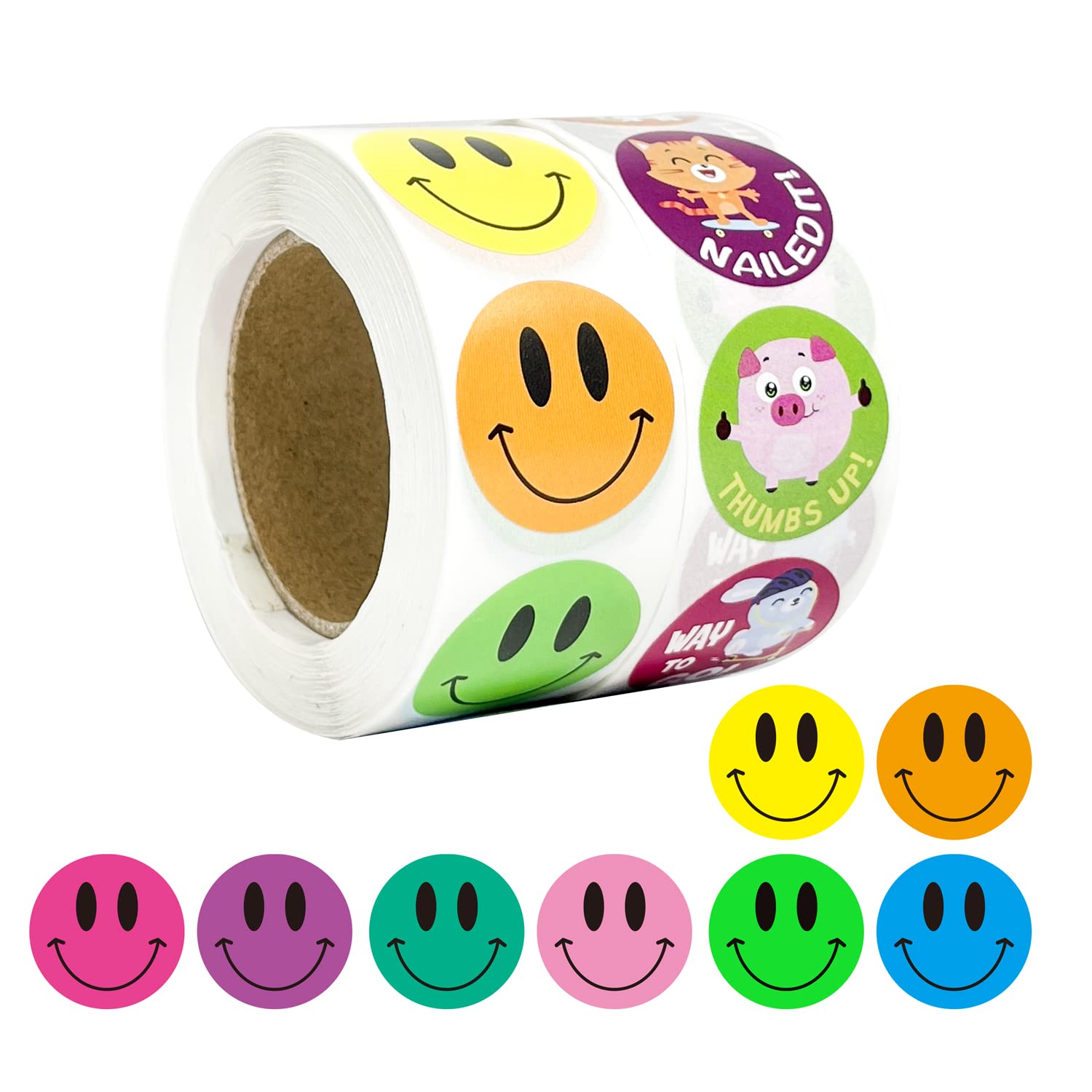 Buy Smile Face Stickers 8 Assorted Designs Colorful Happy Smile Face ...