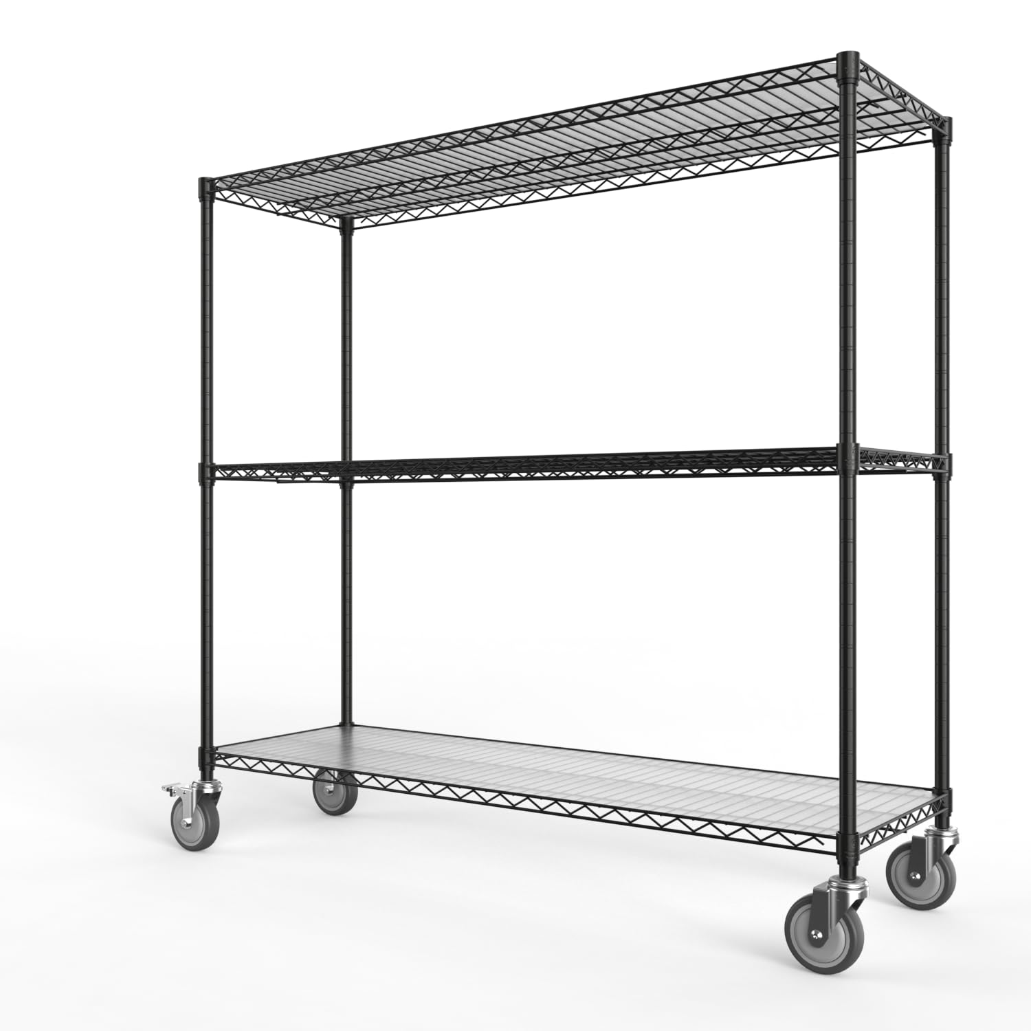 3 Tier NSF Wire Shelf Shelving Unit, 18 x 48 x 54 Inch 3000lbs Capacity ...
