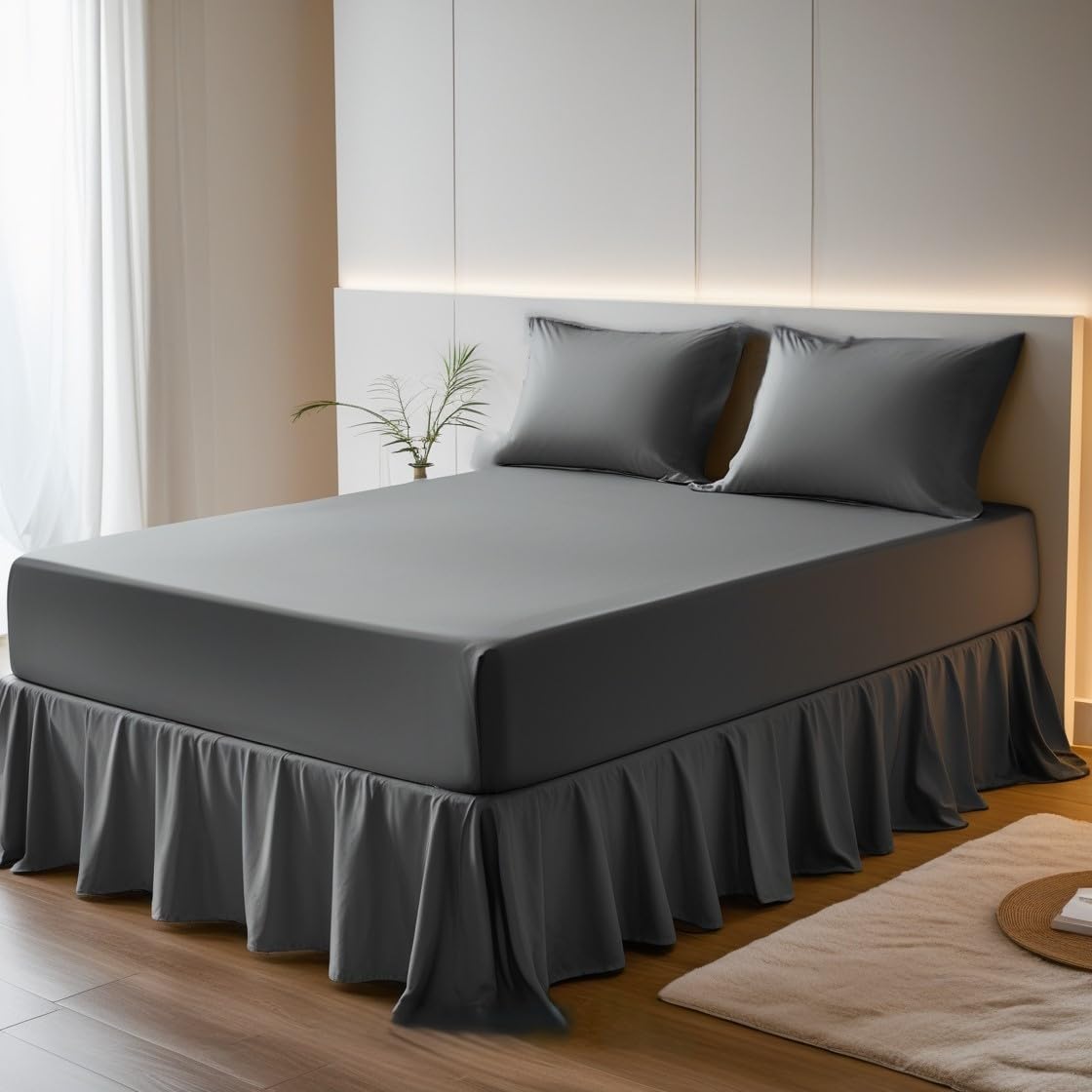 100% Egyptian Cotton Fitted Valance Sheet – 16"/40cm Extra Deep Pocket ...