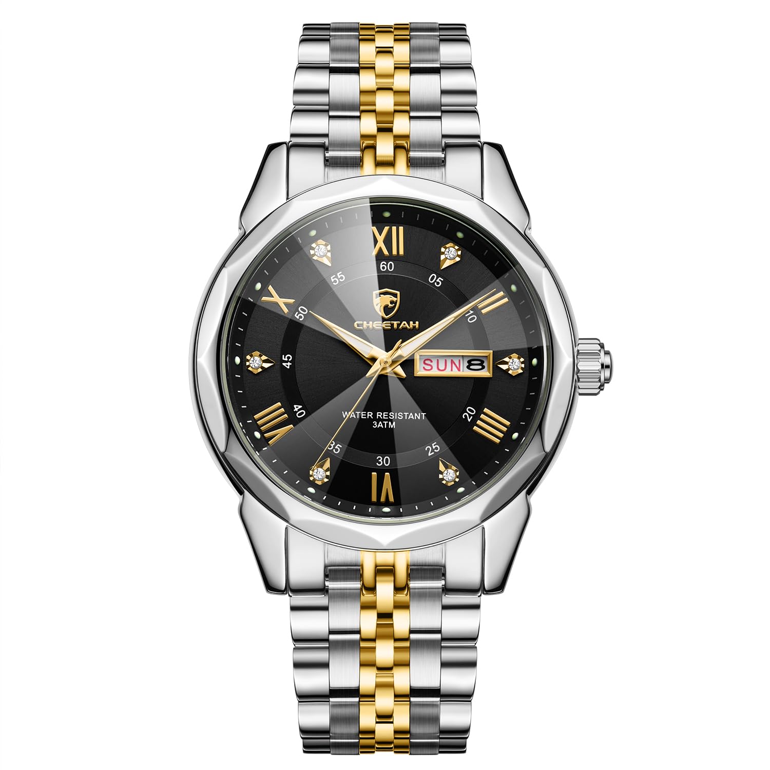 Snapklik.com : CHEETAH Quartz Waterproof Watches For Men Diamond ...