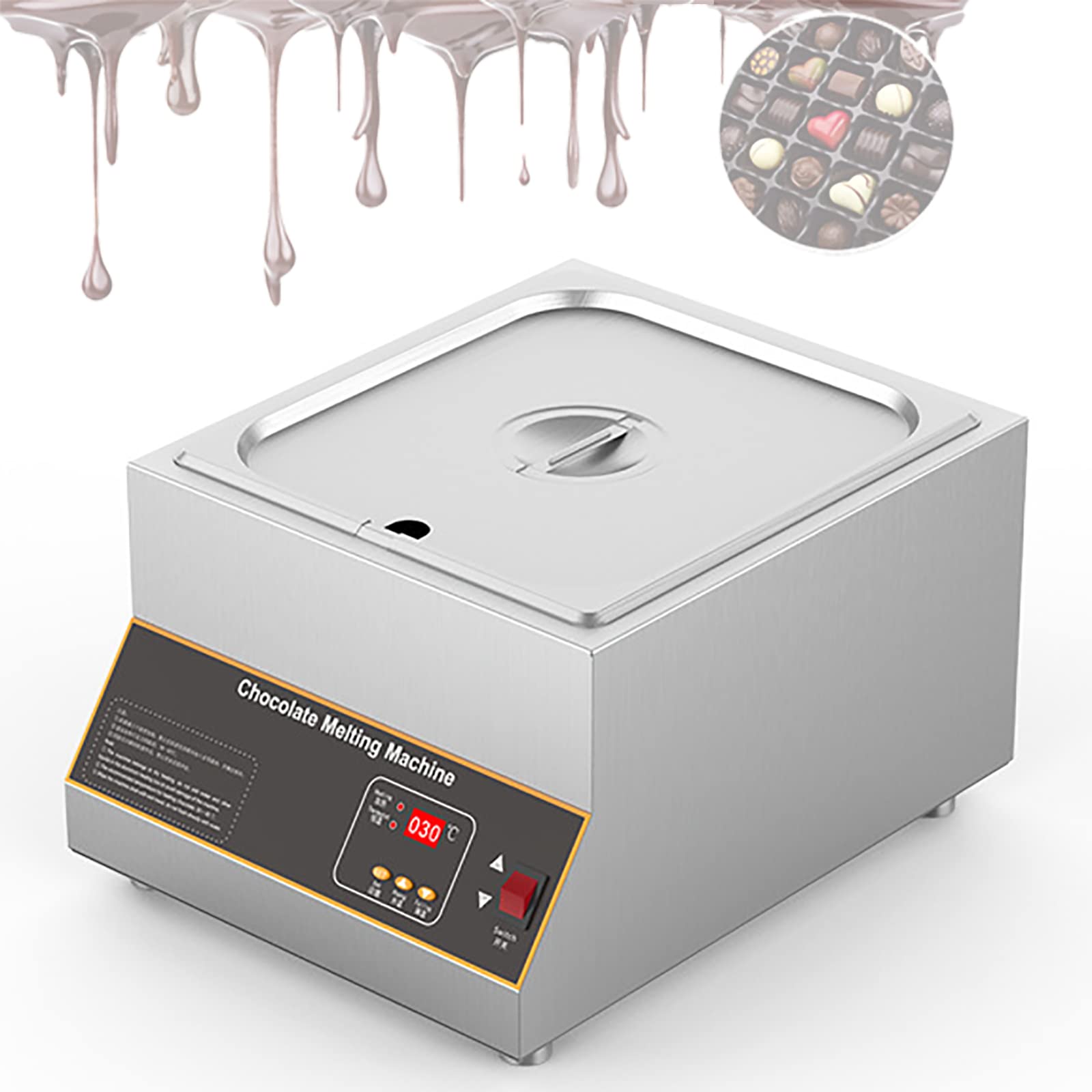 Amazon.com: Professional Chocolate Melting Pot,500W Digital Control ...