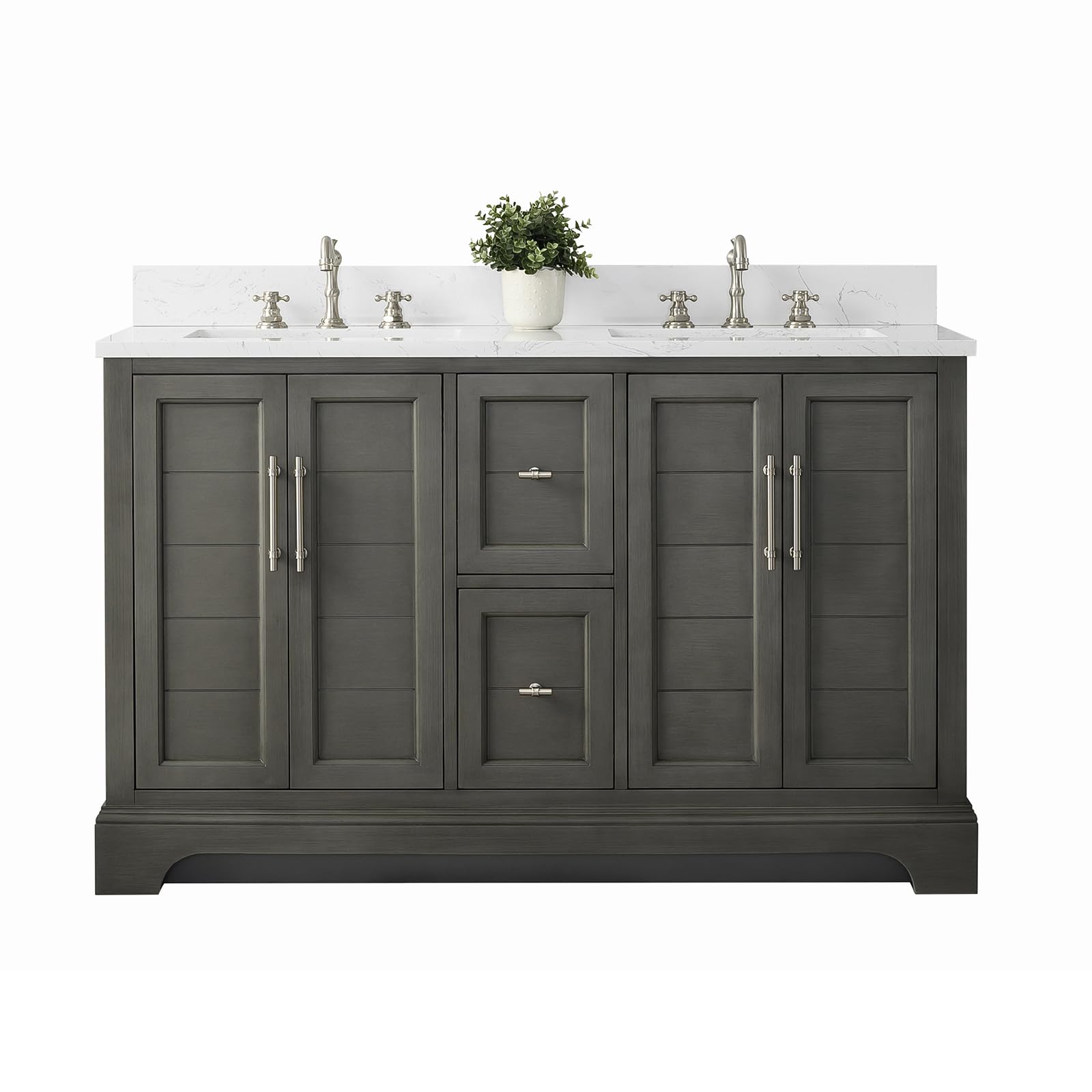 Amazon.com: HOMEBEYOND 54 Inch Bathroom Vanity with Sink & Ceramic Top ...