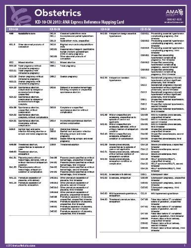 ICD-10-CM 2013 Express Reference Mapping Card: Obstetrics: AMA ...
