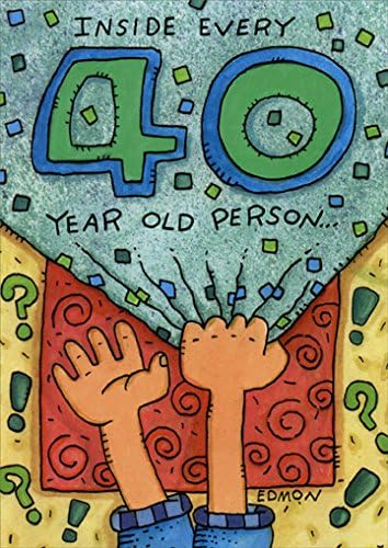 Amazon.com: Oatmeal Studios Inside Every 40 Year Old Funny 40th ...
