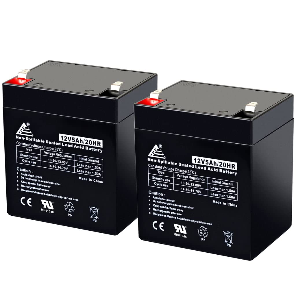 Amazon.com: ECI Power 2 Pack: 12V 5AH VRLA AGM 12V 5AH Rechargeable ...