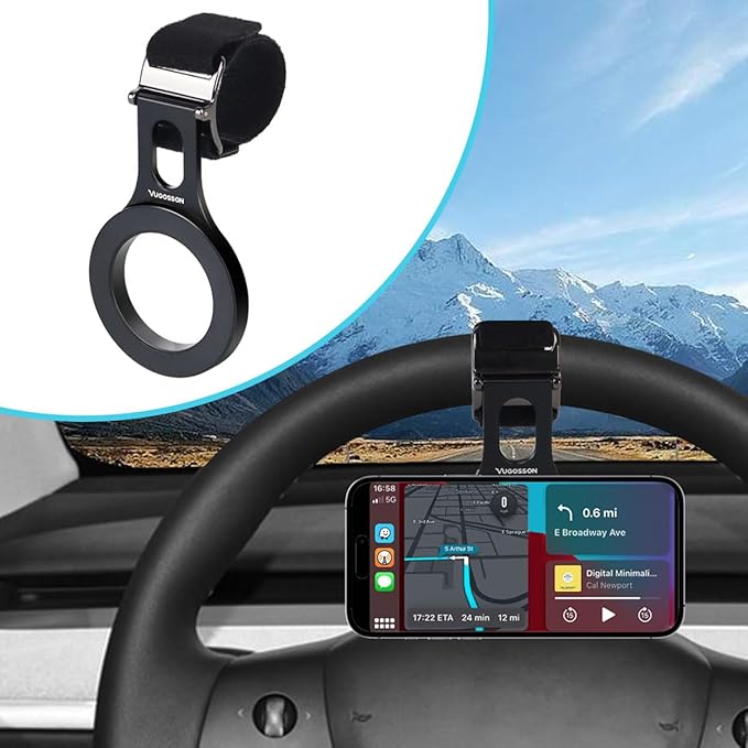 Amazon.com: Magnetic Phone Holder for Car, Steering Wheel Phone Holder ...