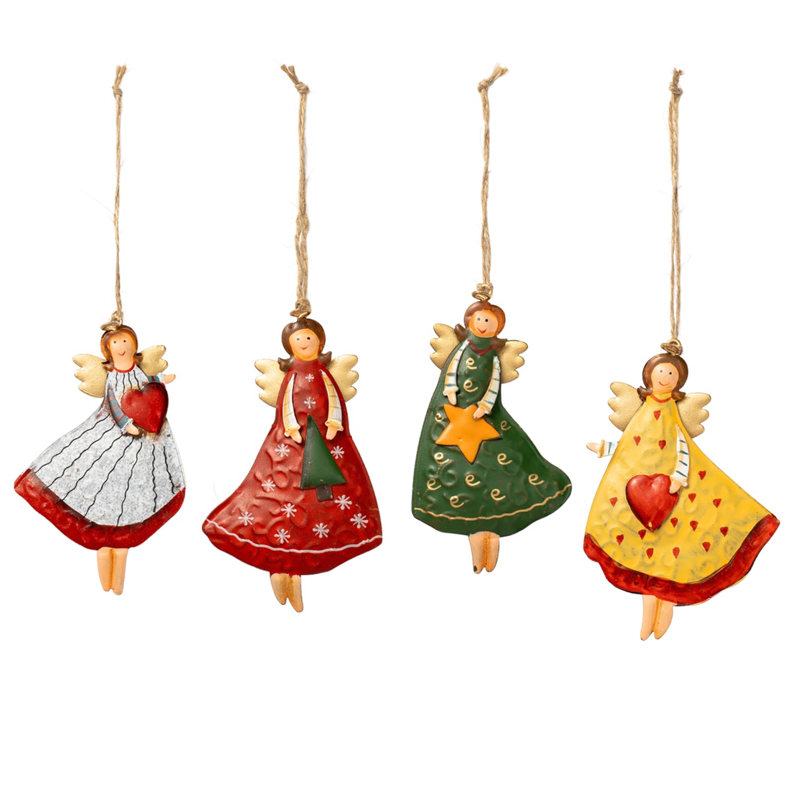 Amazon.com: Crafjie Painted Metal Angel Double-Sided Christmas Tree ...