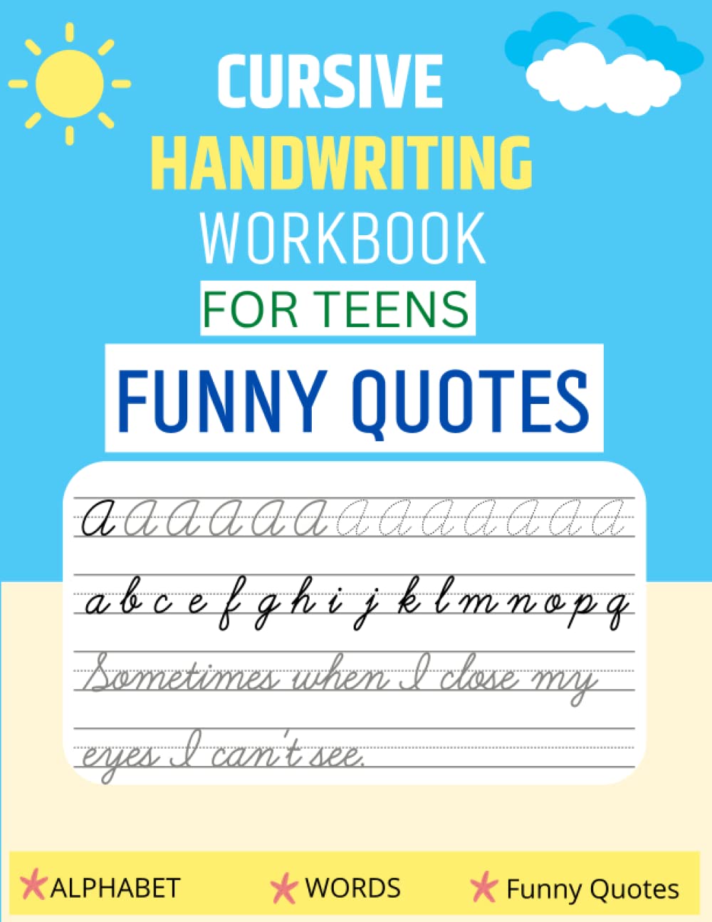 Amazon.com: Cursive Handwriting Workbook for Teens ( Funny Quotes ...