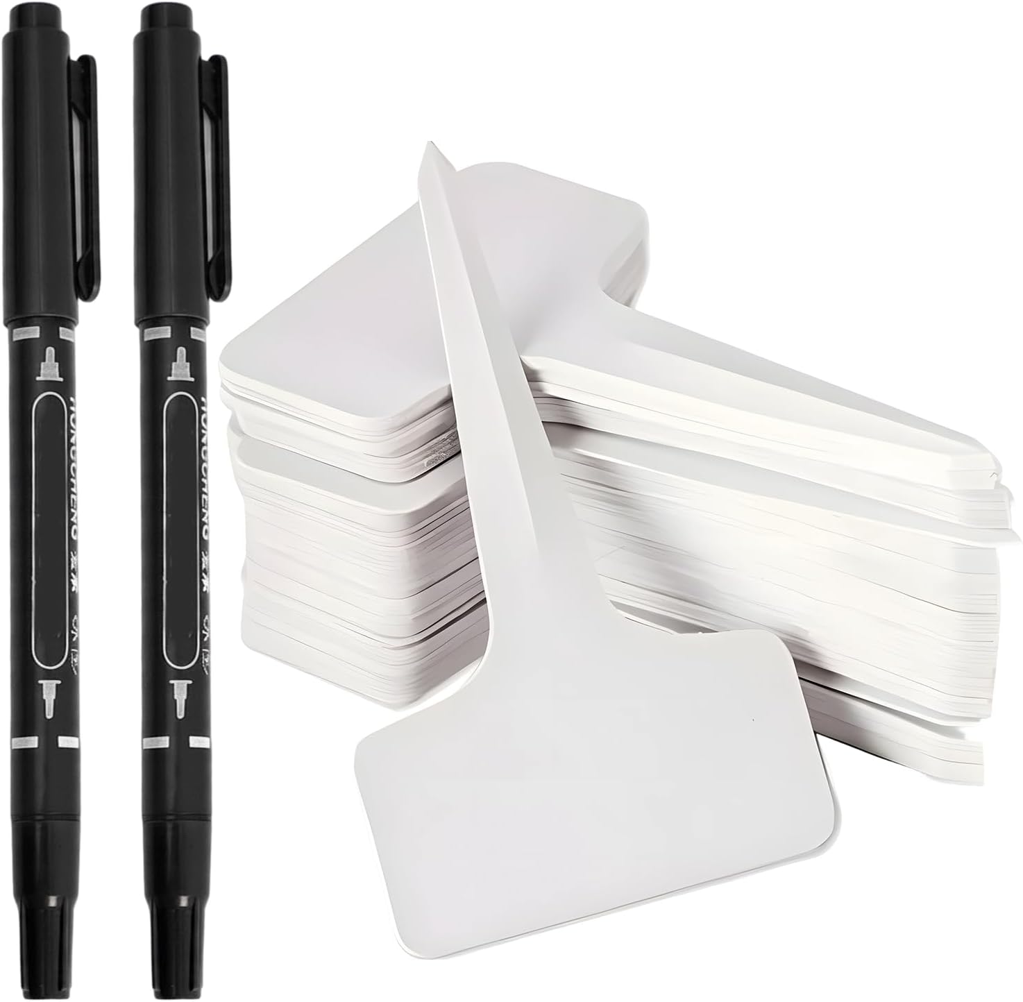 200 White Plant Labels with 2 Marker Pens, Plant Labels for Outdoor ...