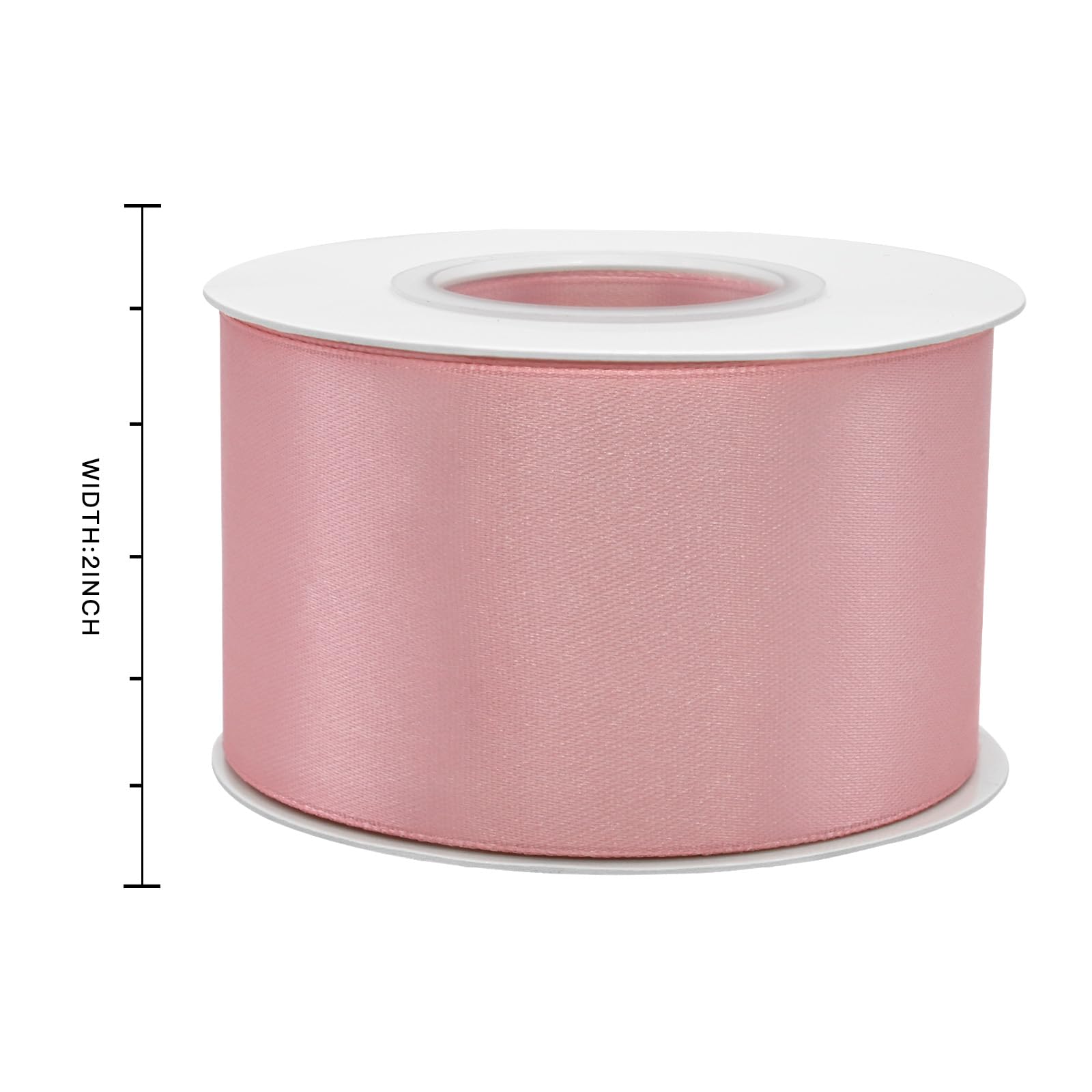 Snapklik.com : Double Face Dusty Pink Satin Ribbon 2 Inch X 25 Yards ...