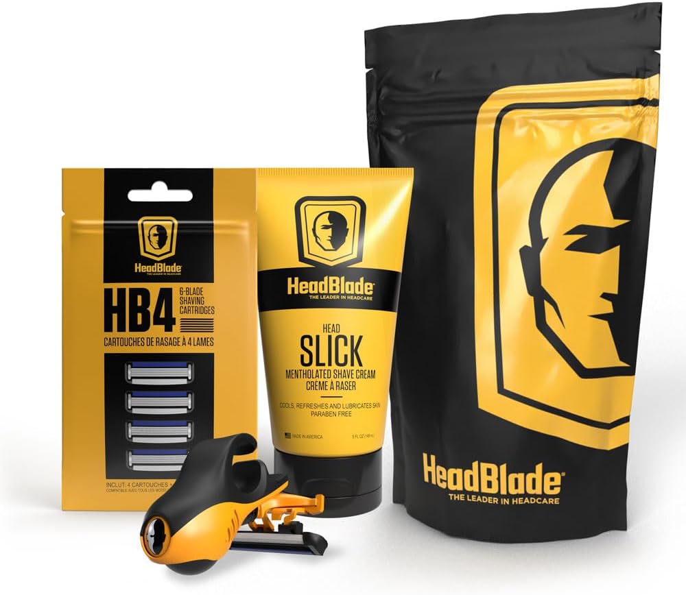 HeadBlade Headshaving Kit with MOTO Razor, HB4 Refill Kit and 5 oz ...