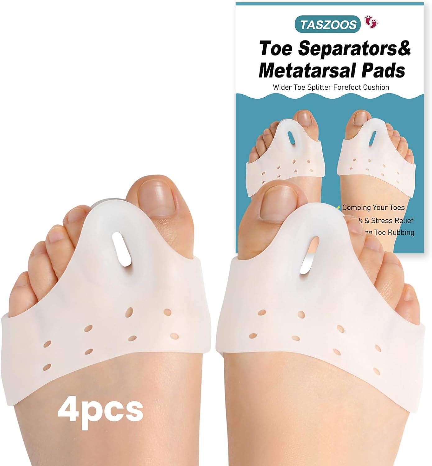 Amazon.com: TASZOOS Toe Spacers Toe Separators - Breathable Metatarsal ...