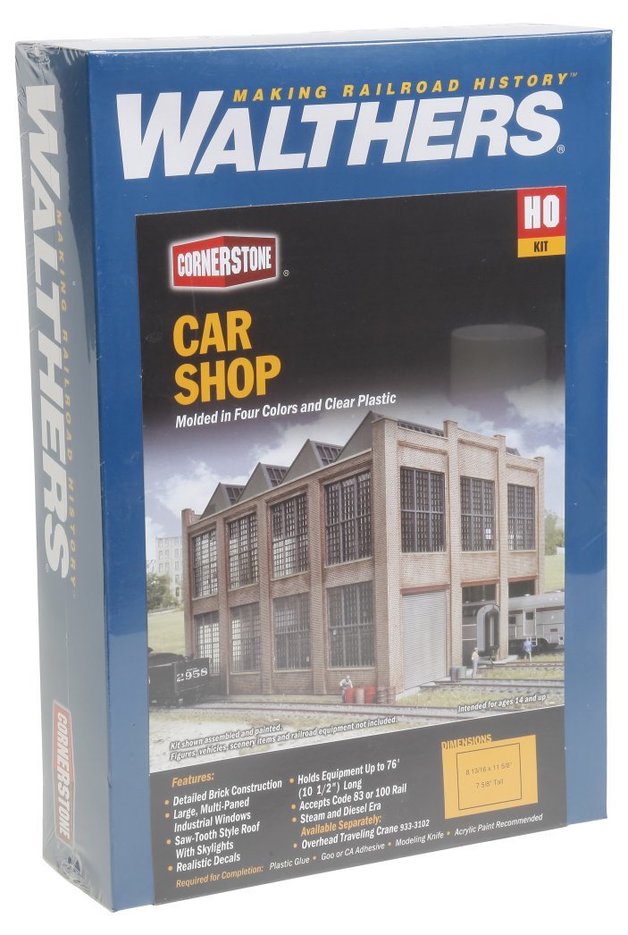 Amazon.com: Walthers HO Scale Rail Shops Cornerstone Series® Car Shop ...