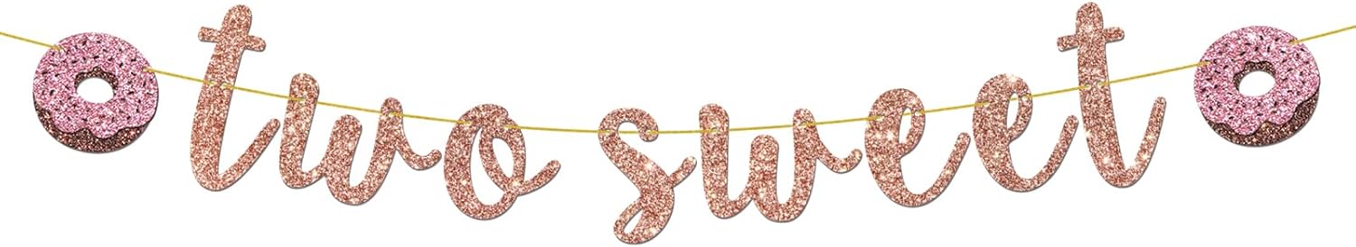 Amazon.com: Two Sweet Banner,Donut theme Birthday Party Decoration ...