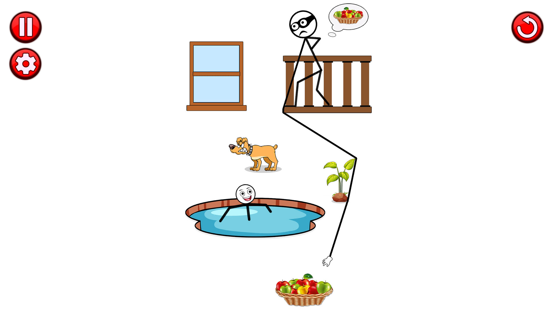 Thief Puzzle: Stickman Thief Robber Pass a Level Draw Brain Puzzle Game ...