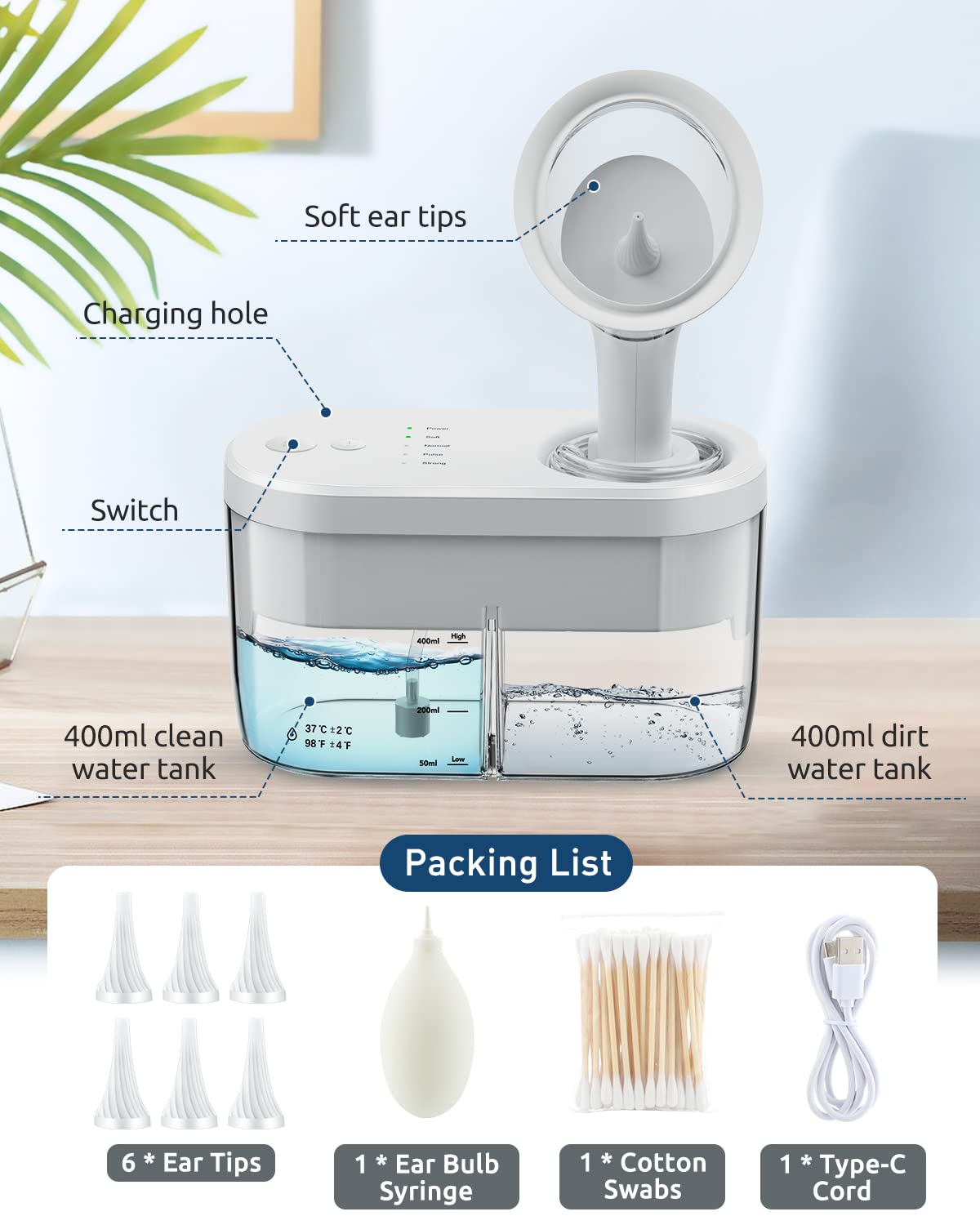 Electric Ear Wax Removal Kit, Earigator Ear Cleaning System, Power Ear ...