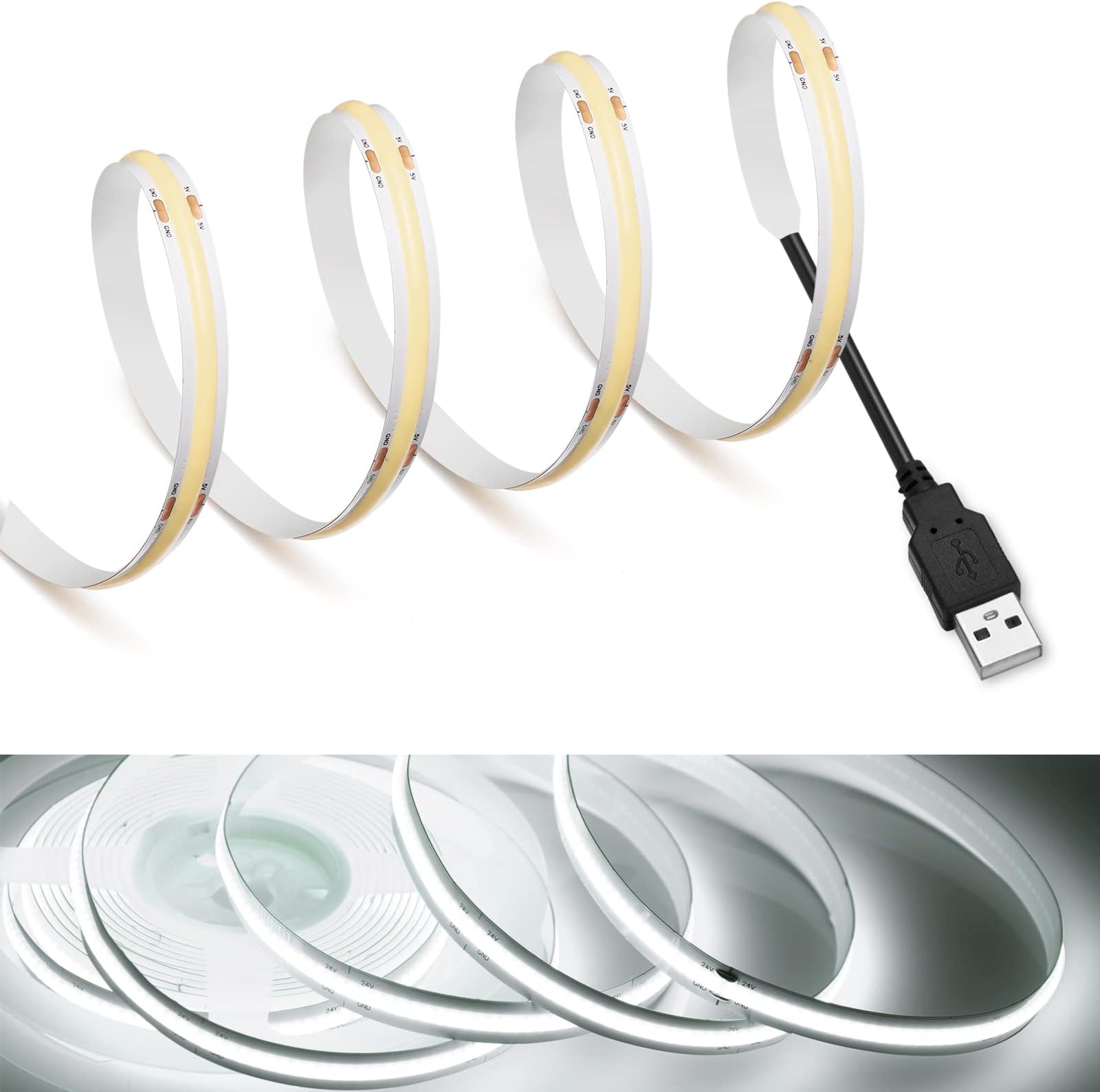 Amazon.com: Lemonbest 2m Resin Flexible USB LED Lights Strip Ribbon ...