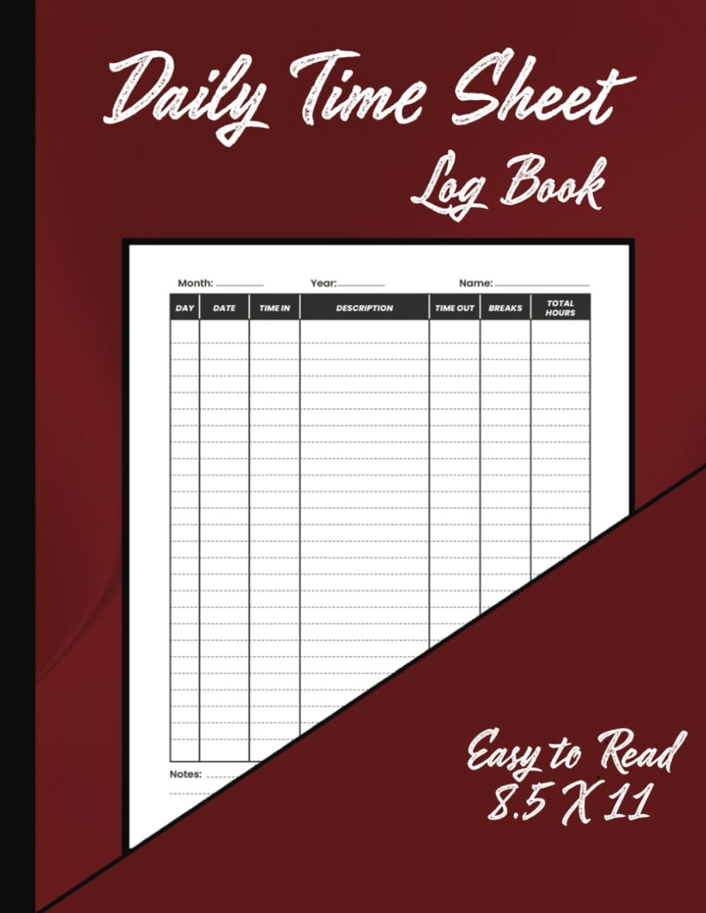 Buy Daily Time Sheet Log Book: Easily record work hours for employees ...
