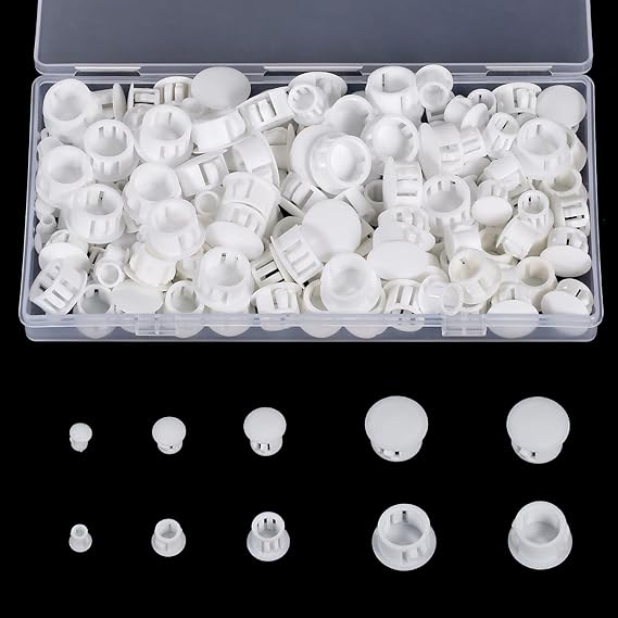 TOYMIS 200pcs Bouchon Plastique Rond, 5mm, 8mm, 10mm, 13mm, 16mm Cache ...